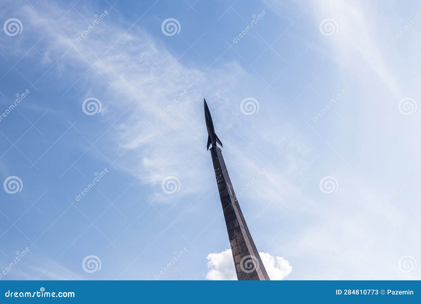 Shot Of Rocket On A Starter Mechanism Against Sunset Sky In The Desert ...