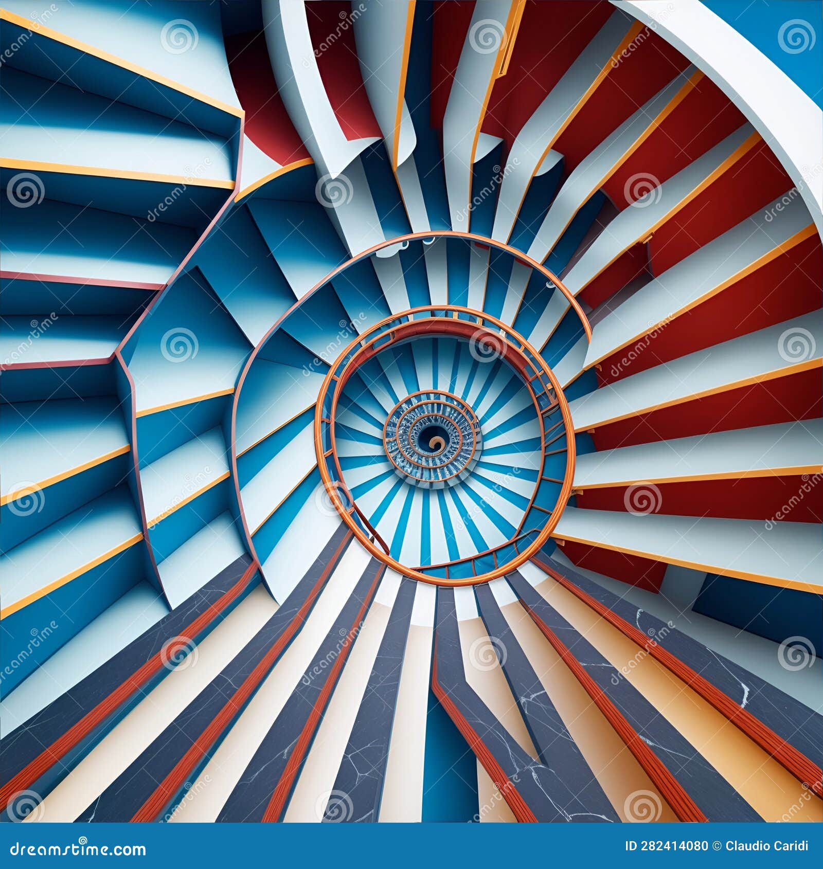 Shot of a Spiral Staircase. Generative Artificial Intelligence Stock Illustration - Illustration ...
