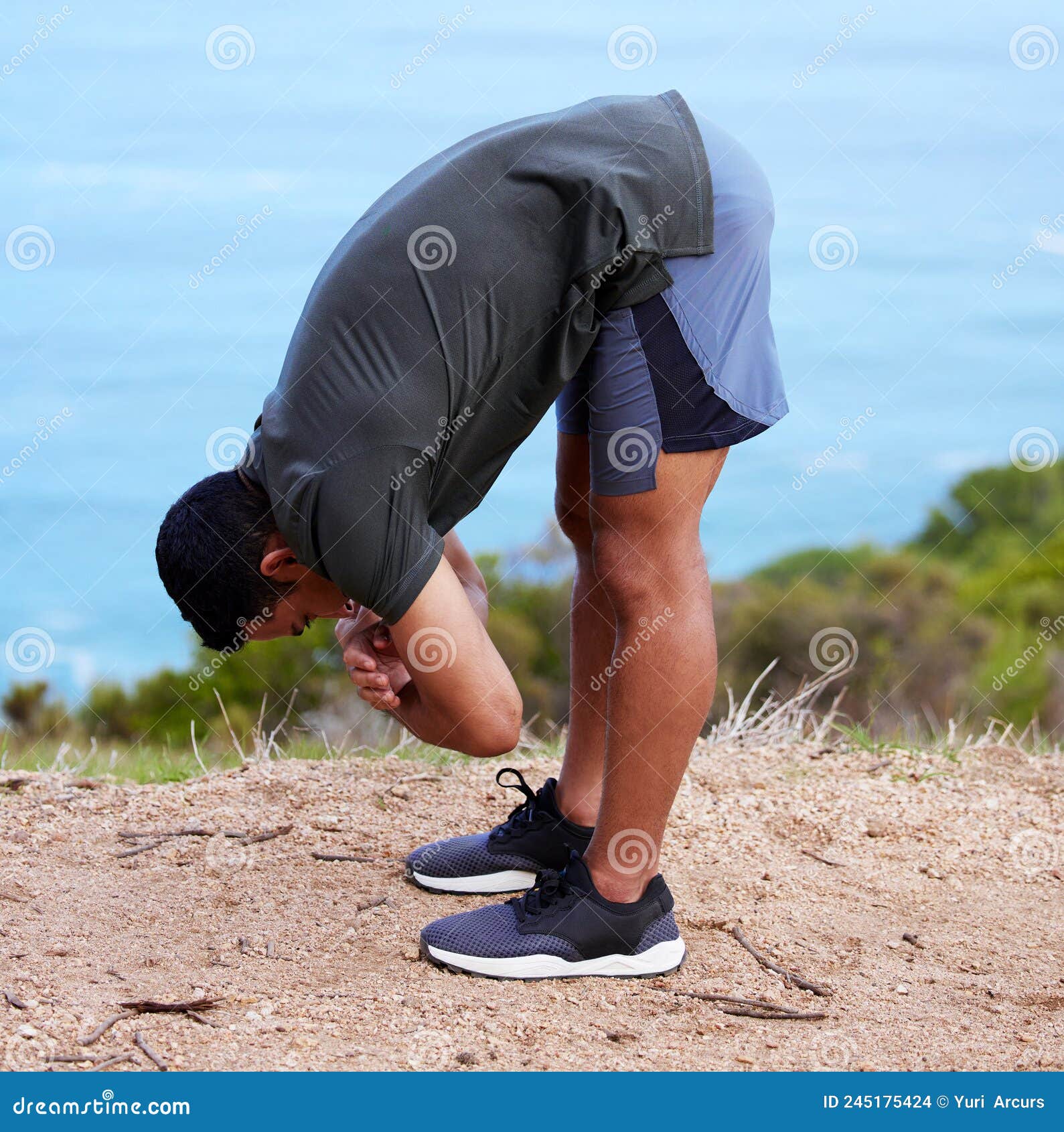 Working on Improving His Flexibility. Shot of a Sporty Young Man ...