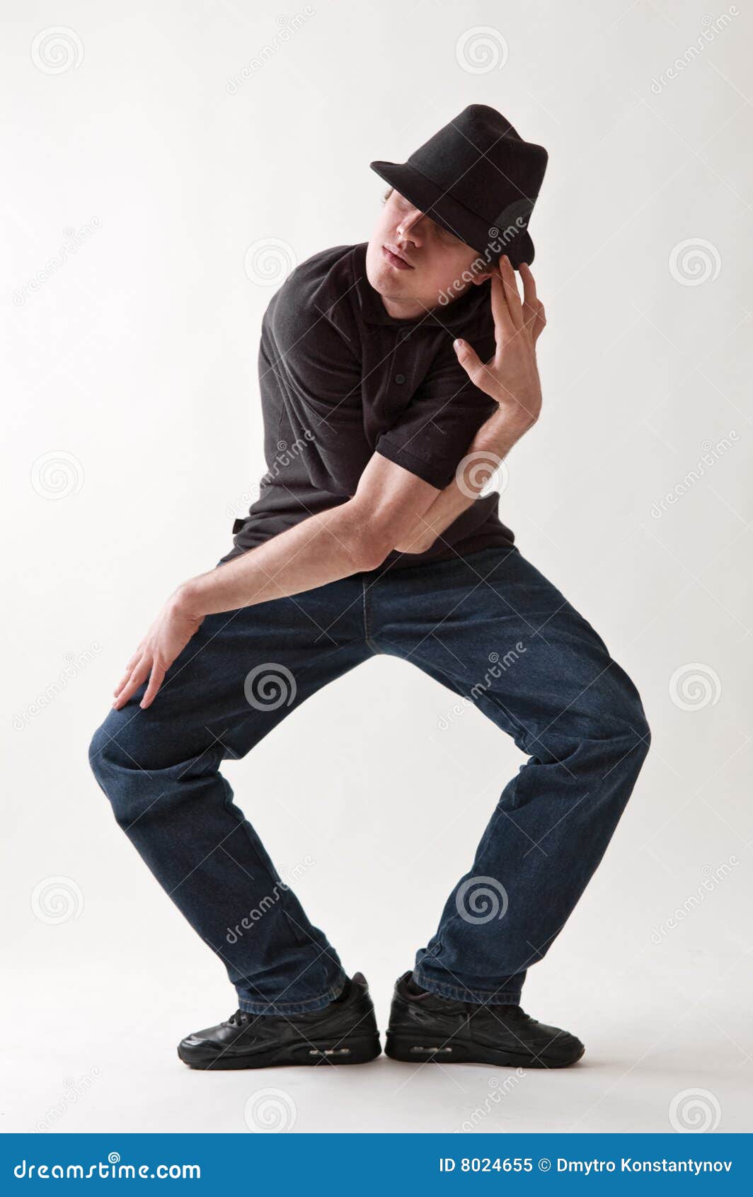 Shot of Stylish Dancer in Hat Stock Image - Image of street, casual ...