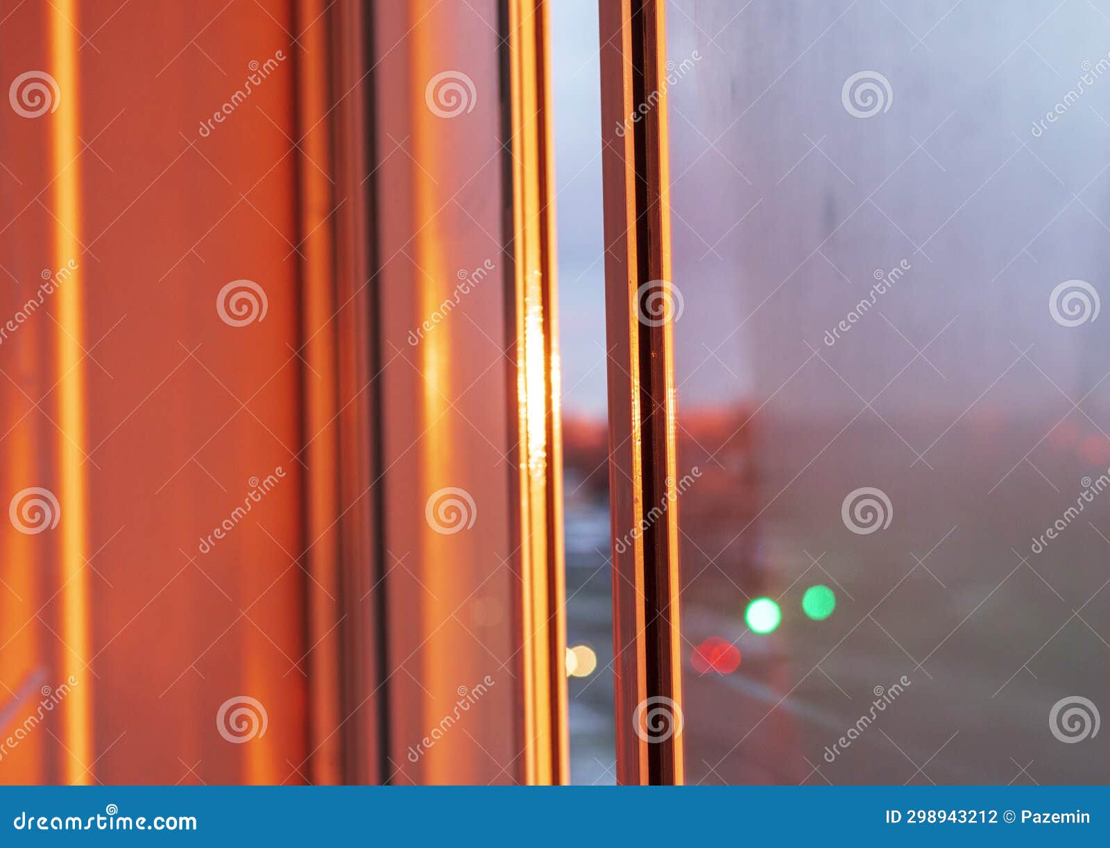 Shot of the Sun Setting and Reflecting in the Window. Concept Stock ...