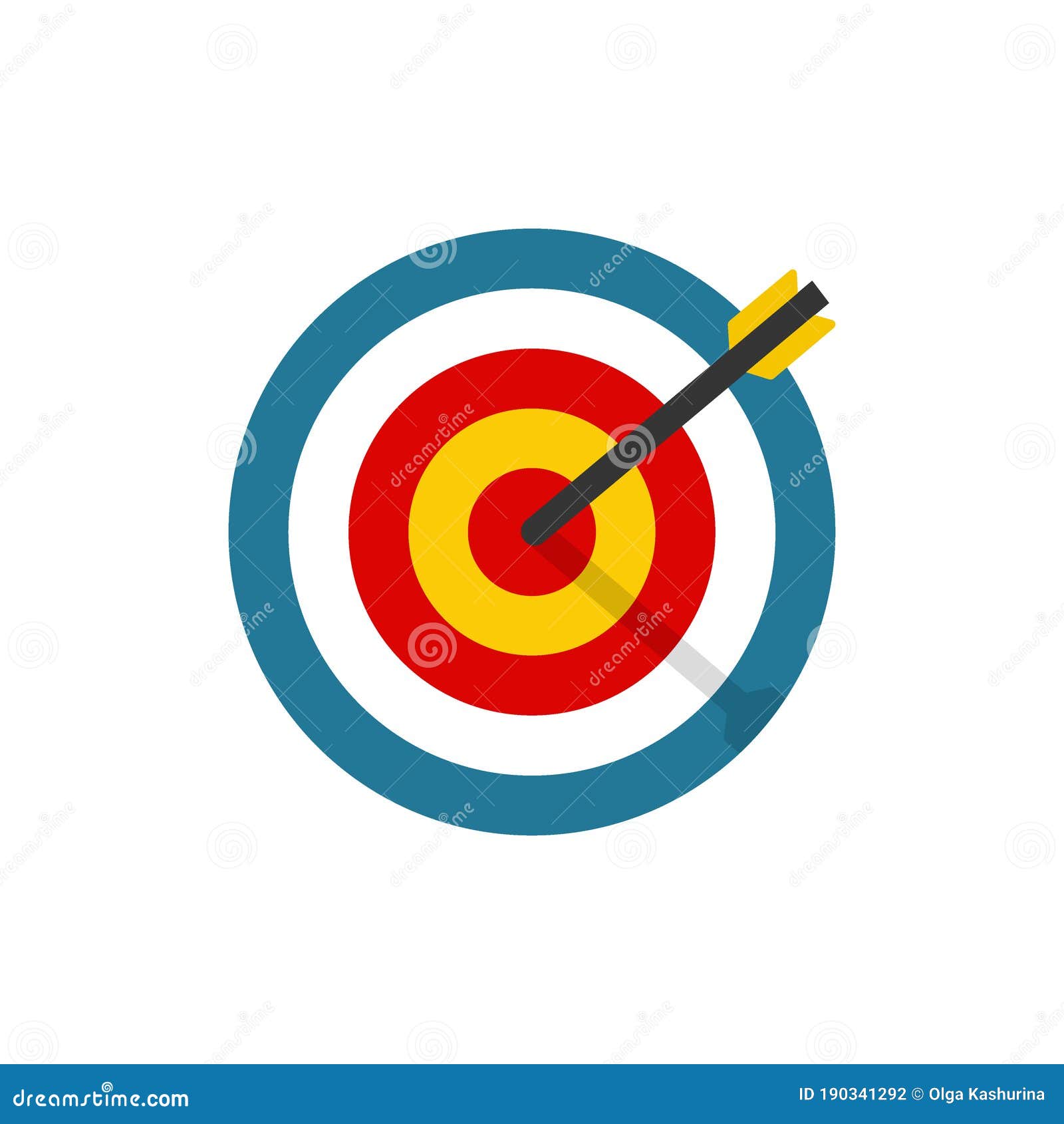 Shot at target on white stock vector. Illustration of icon - 190341292