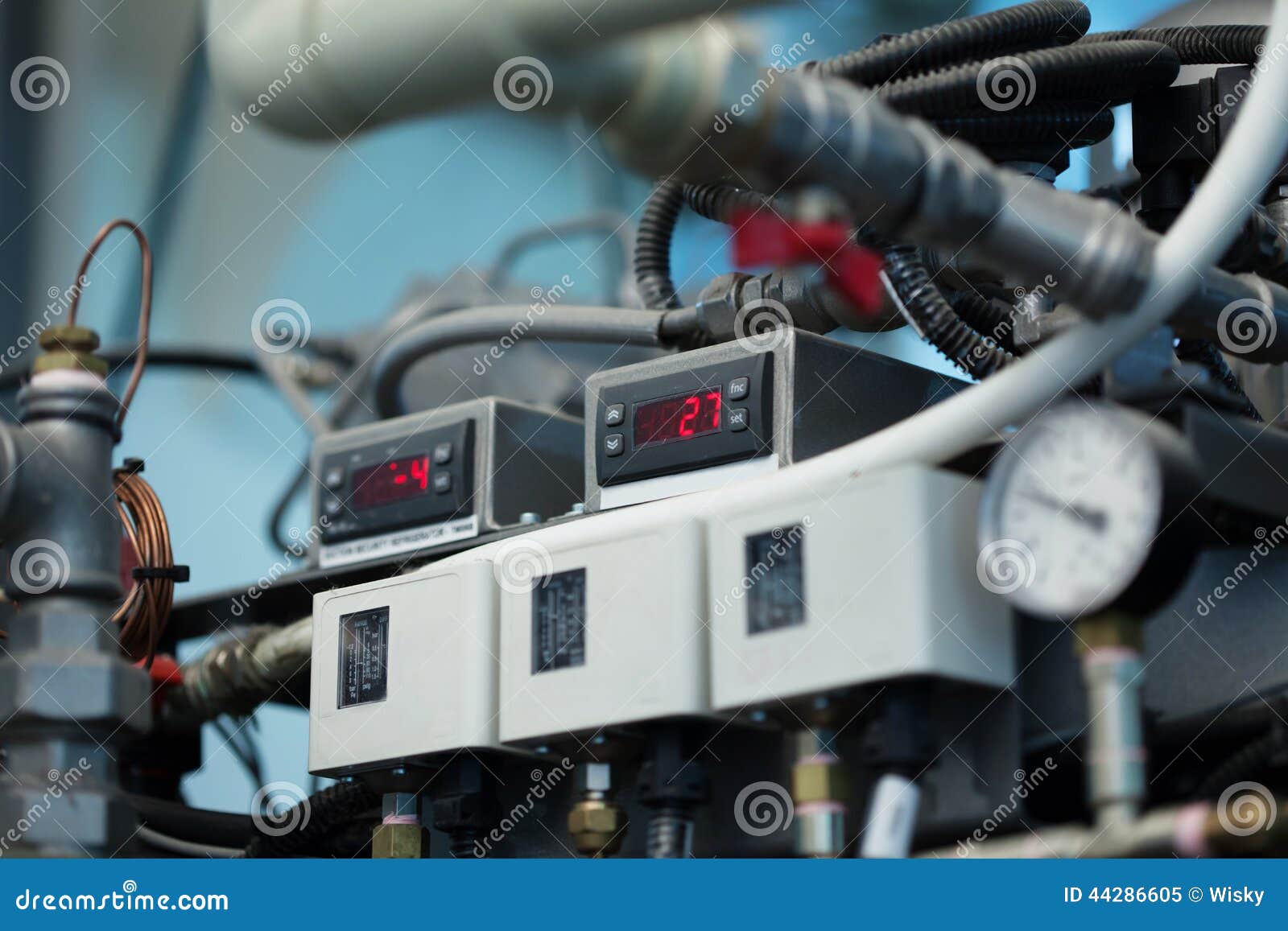 Shot of Temperature Indicator on Automated Machine Stock Image - Image ...