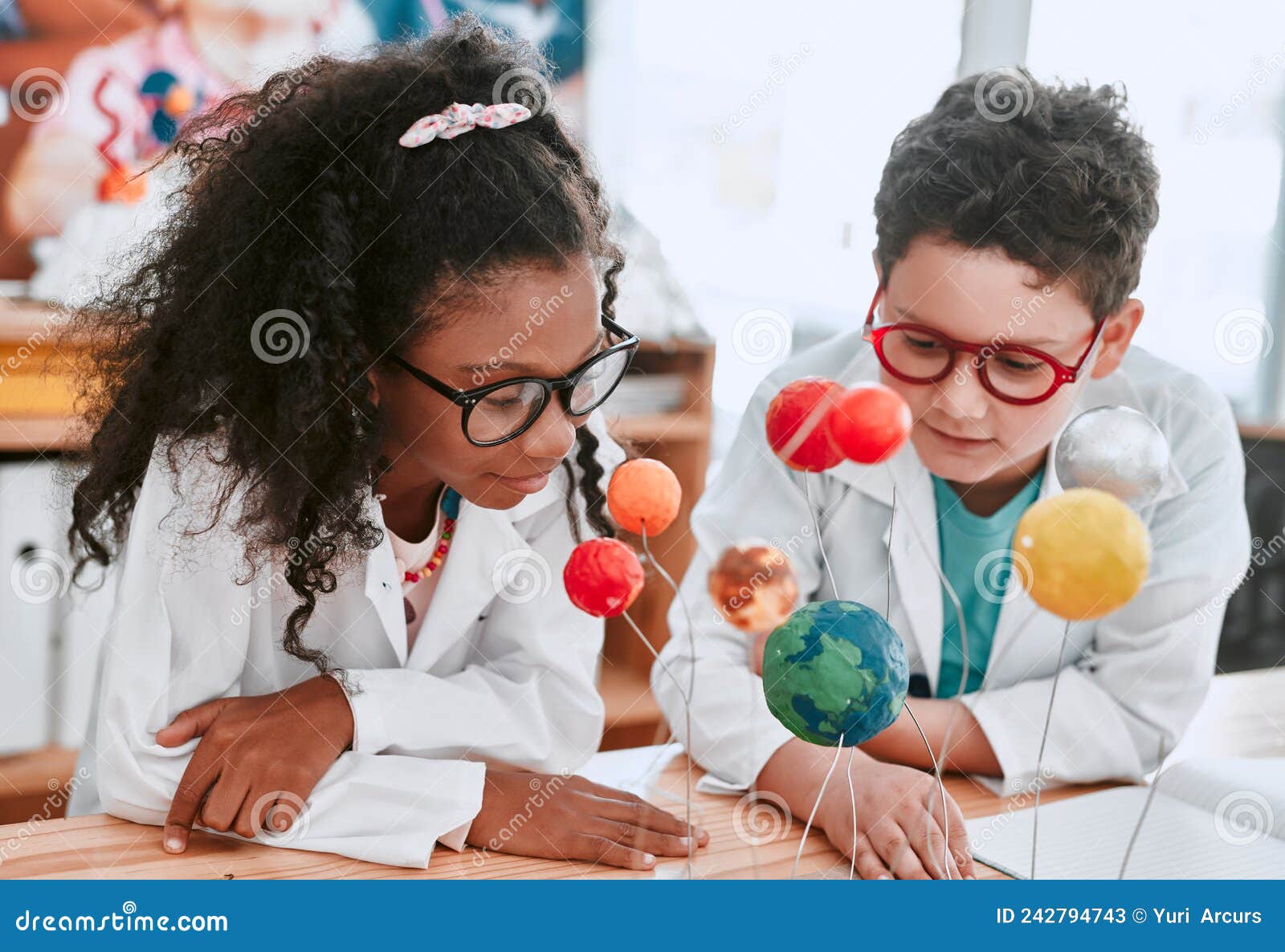 The Solar System is so Vast and Interesting. Shot of Two Adorable Young ...