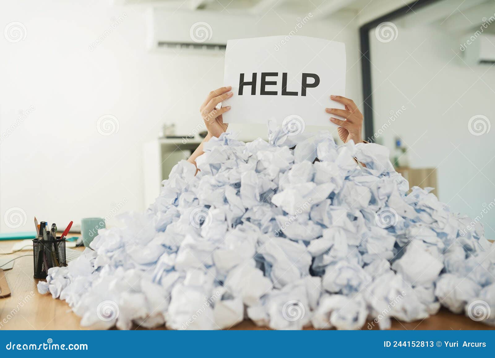 Help, Im Drowning in Paperwork. Shot of an Unidentifiable Businesswoman ... Help, Im Drowning in Paperwork. Shot of an Unidentifiable Businesswoman ...