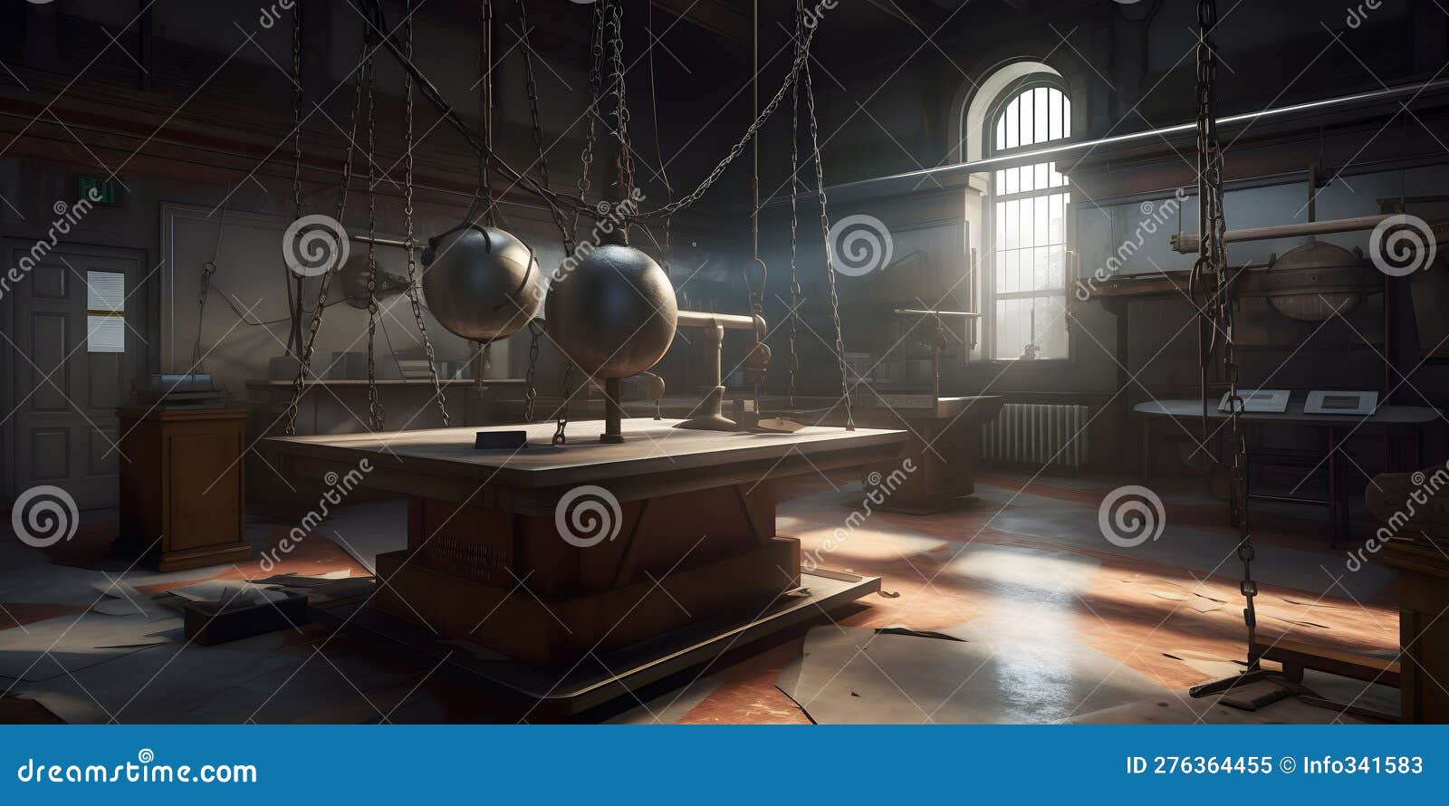 A Shot of a University Physics Lab with a Large Pendulum Created with ...