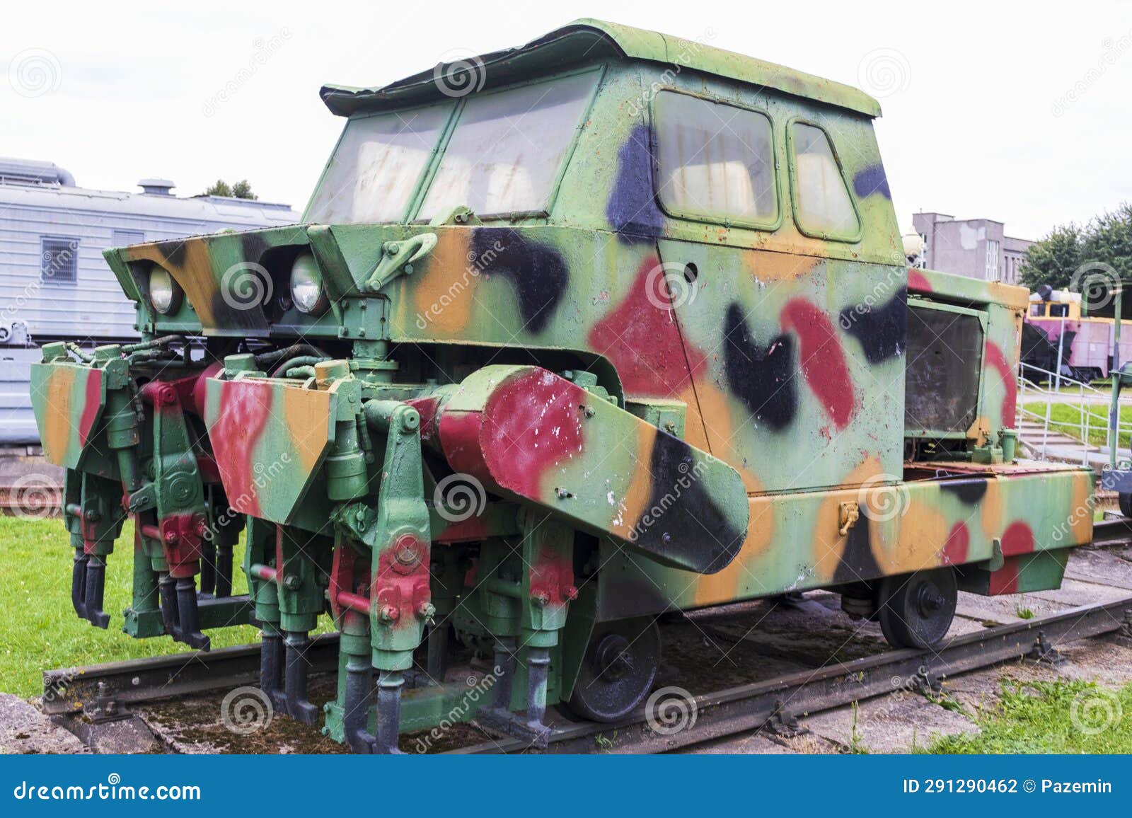 Shot of the Vintage Old Construction Train. Industrial Stock Photo ...