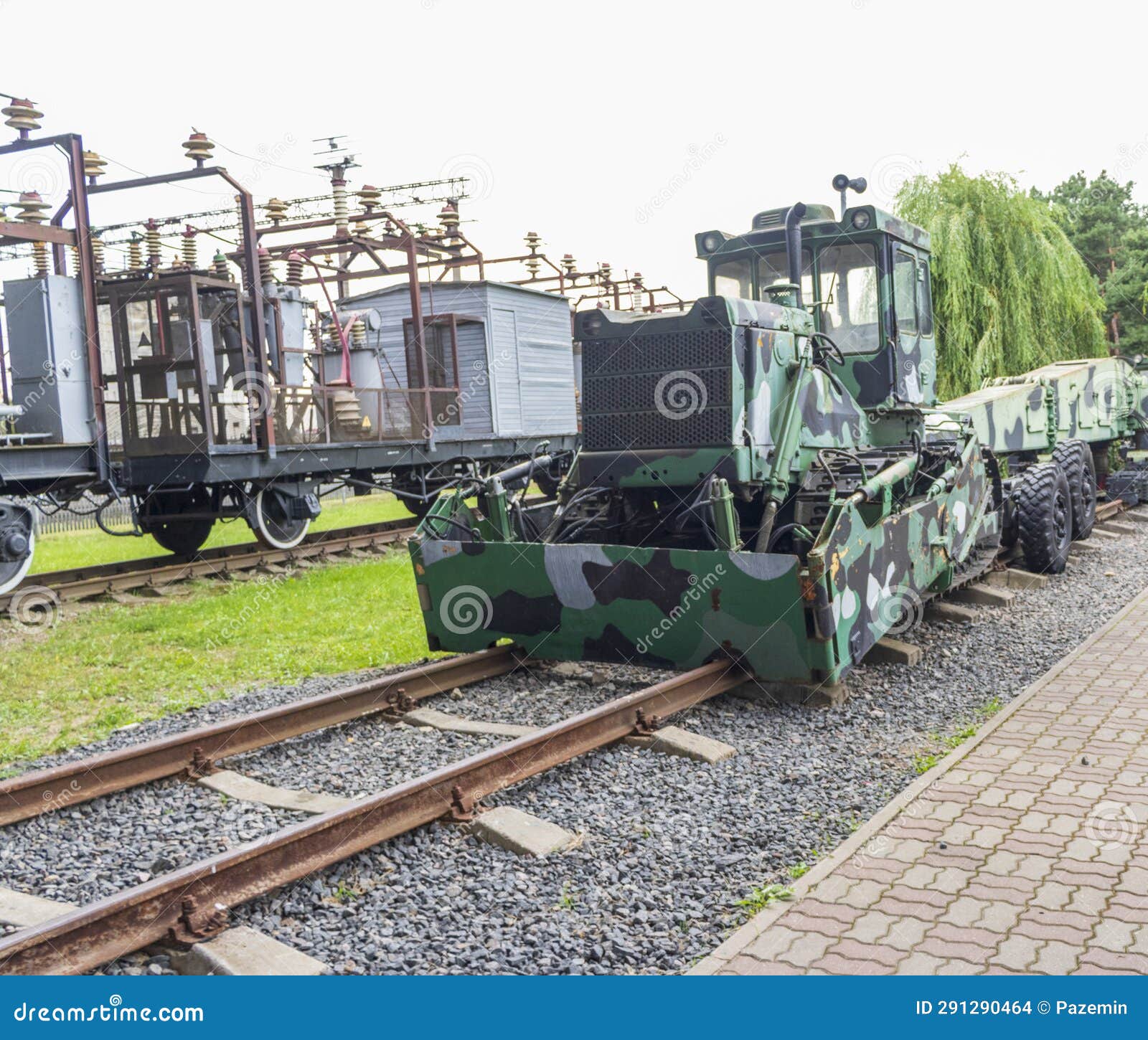 Shot of the Vintage Old Construction Train. Industrial Stock Photo ...