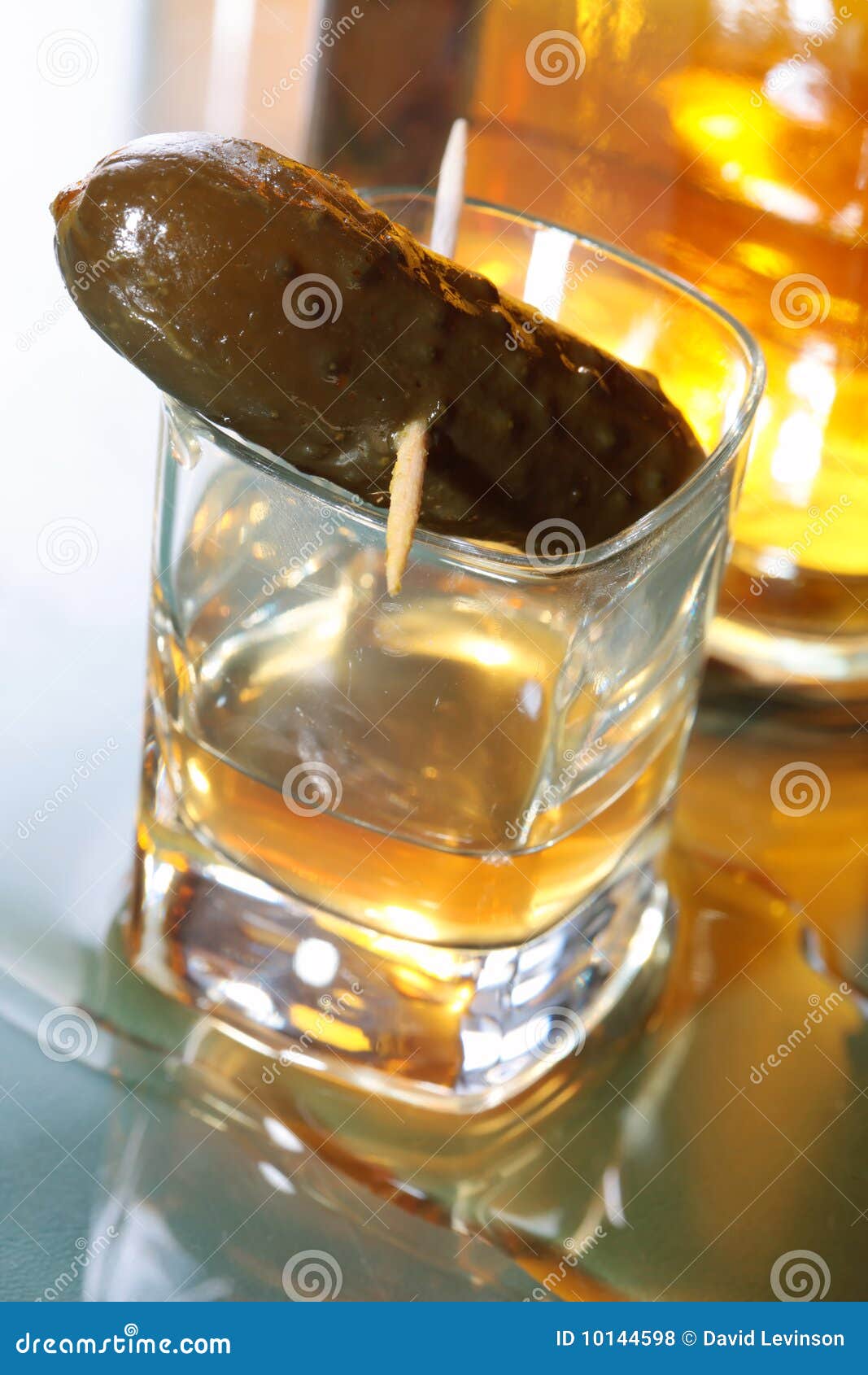 Shot of Whiskey with a Pickle Stock Photo - Image of liquor, glass ...