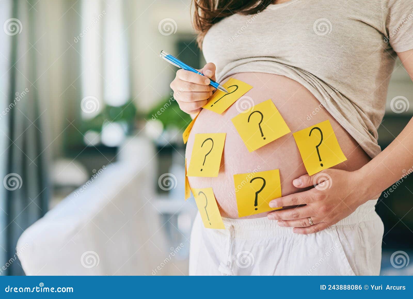 Guess The Sex Shot Of A Woman With Sticky Notes With Question Marks On