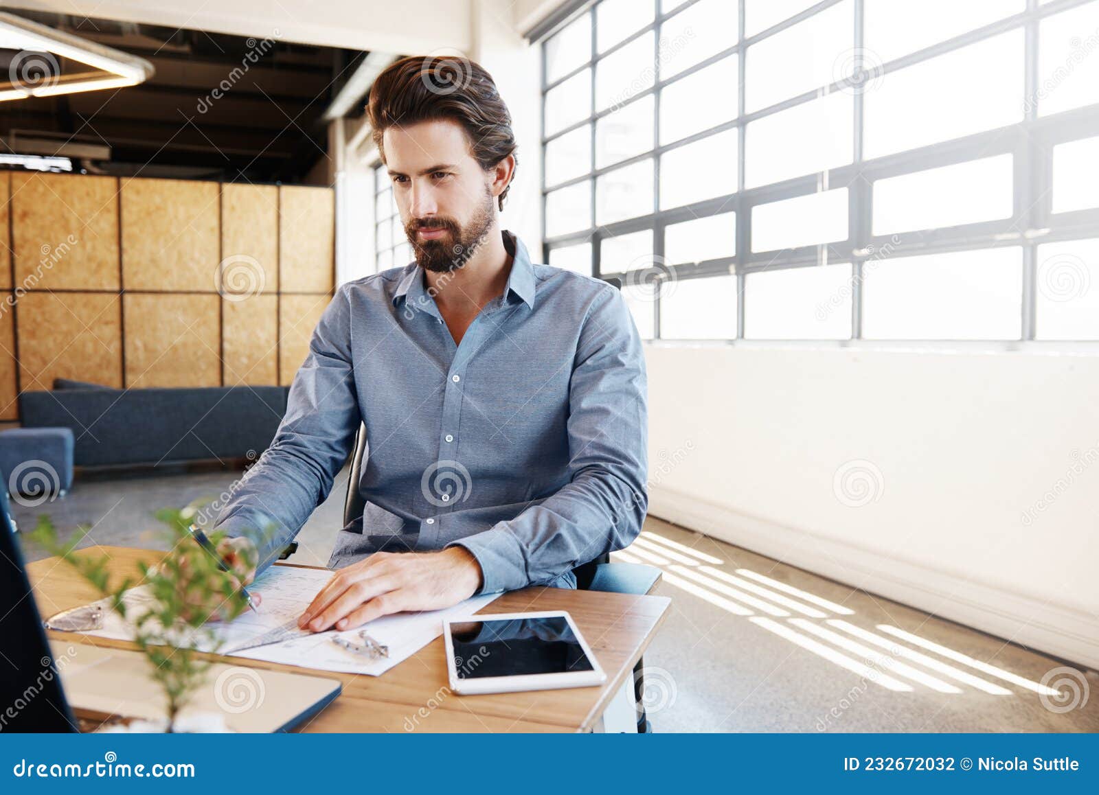 Focused on the Task at Hand Stock Photo - Image of occupation, design ...