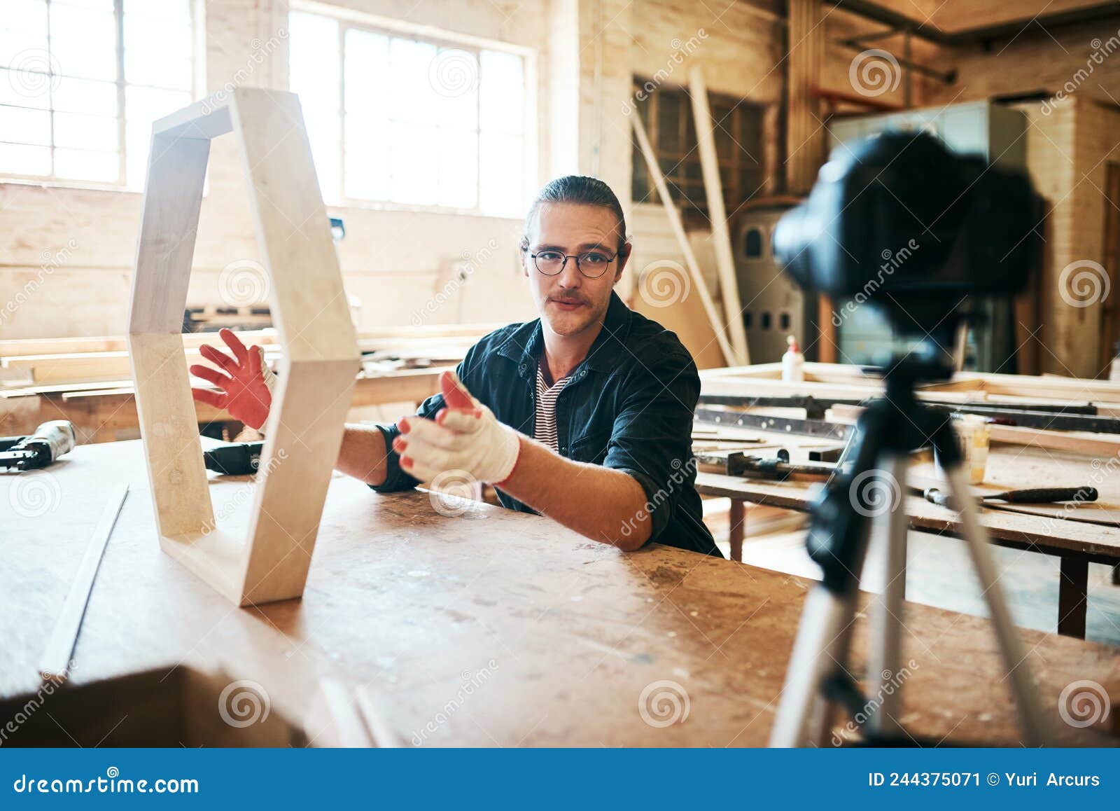 My DIY Videos are always Trending Online. Shot of Young Carpenter ...