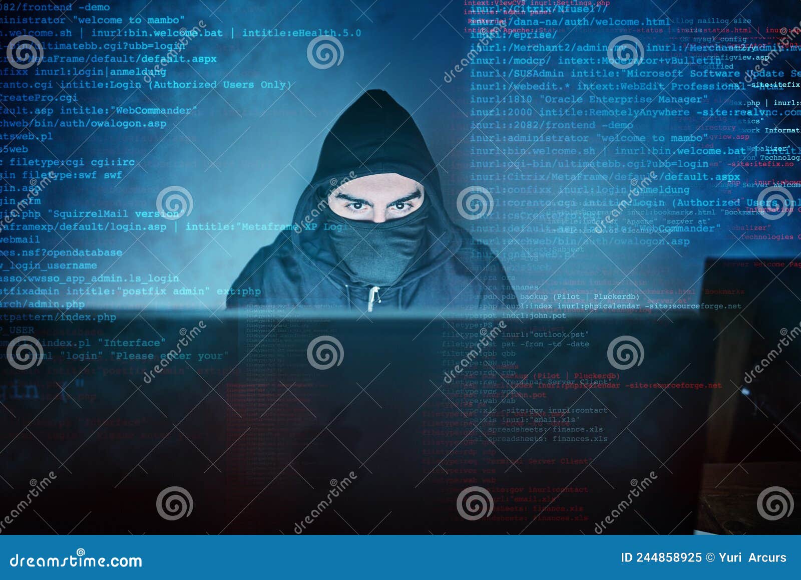 No System is Safe from Him. Shot of a Young Hacker Using a Computer ...