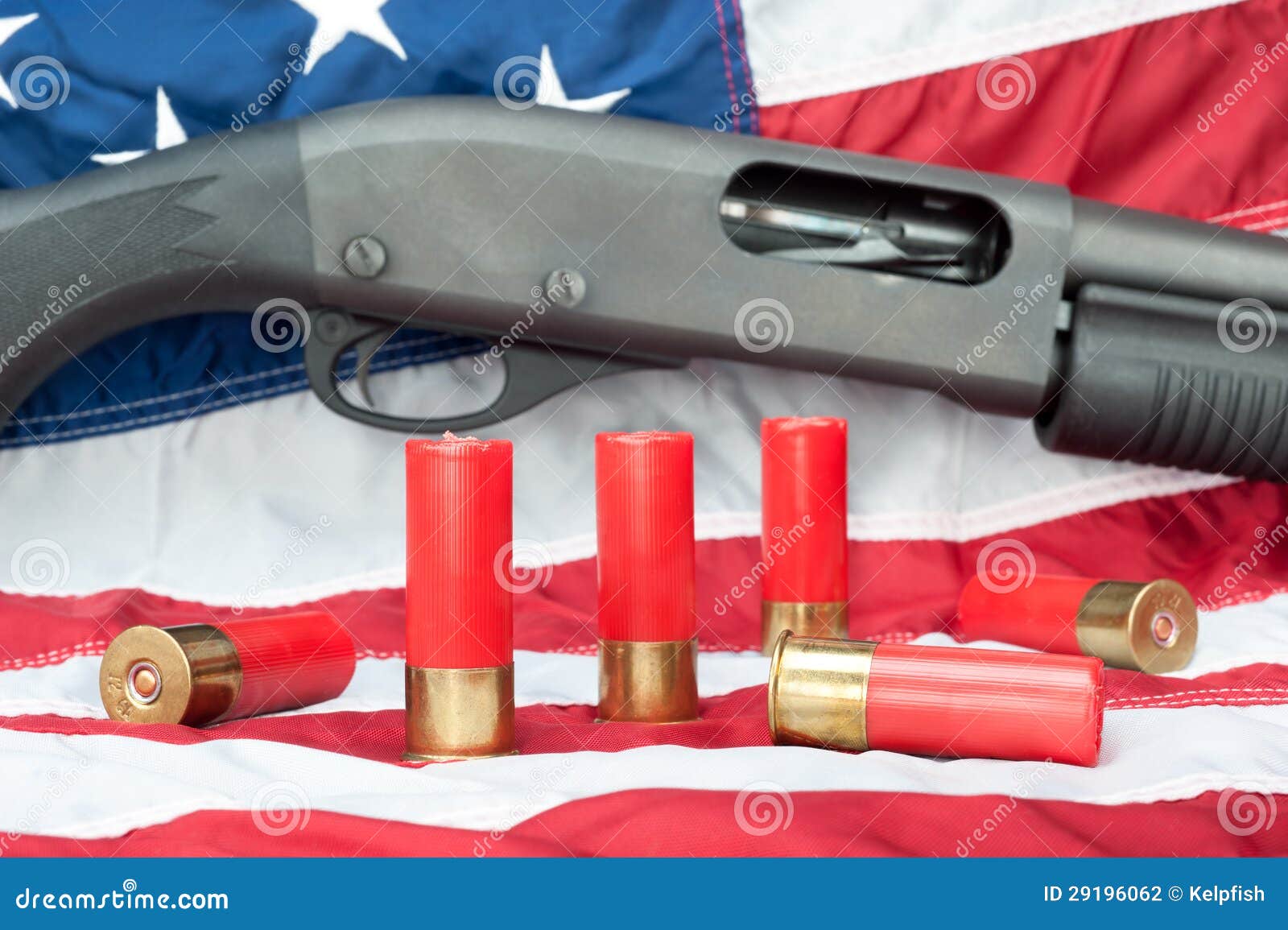 Shotgun on flag stock photo. Image of symbolic, flag - 29196062