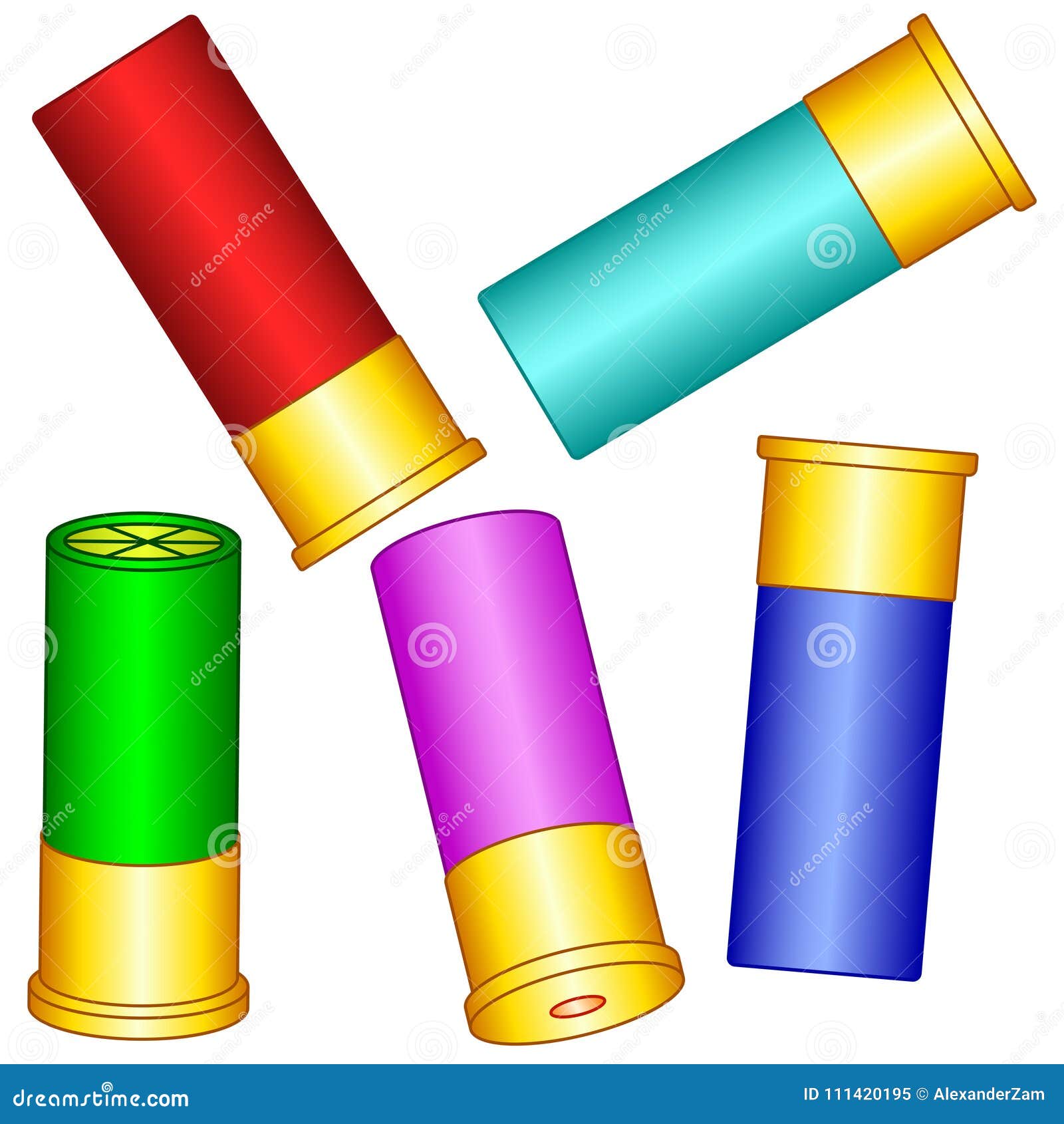 Shotgun shell set stock vector. Illustration of cartridge - 111420195