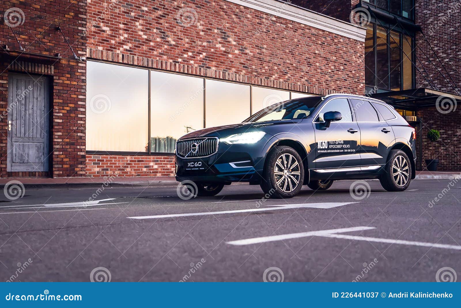 Volvo XC60 SUV In Motion. Black Crossover Is Fast Driving On City ...