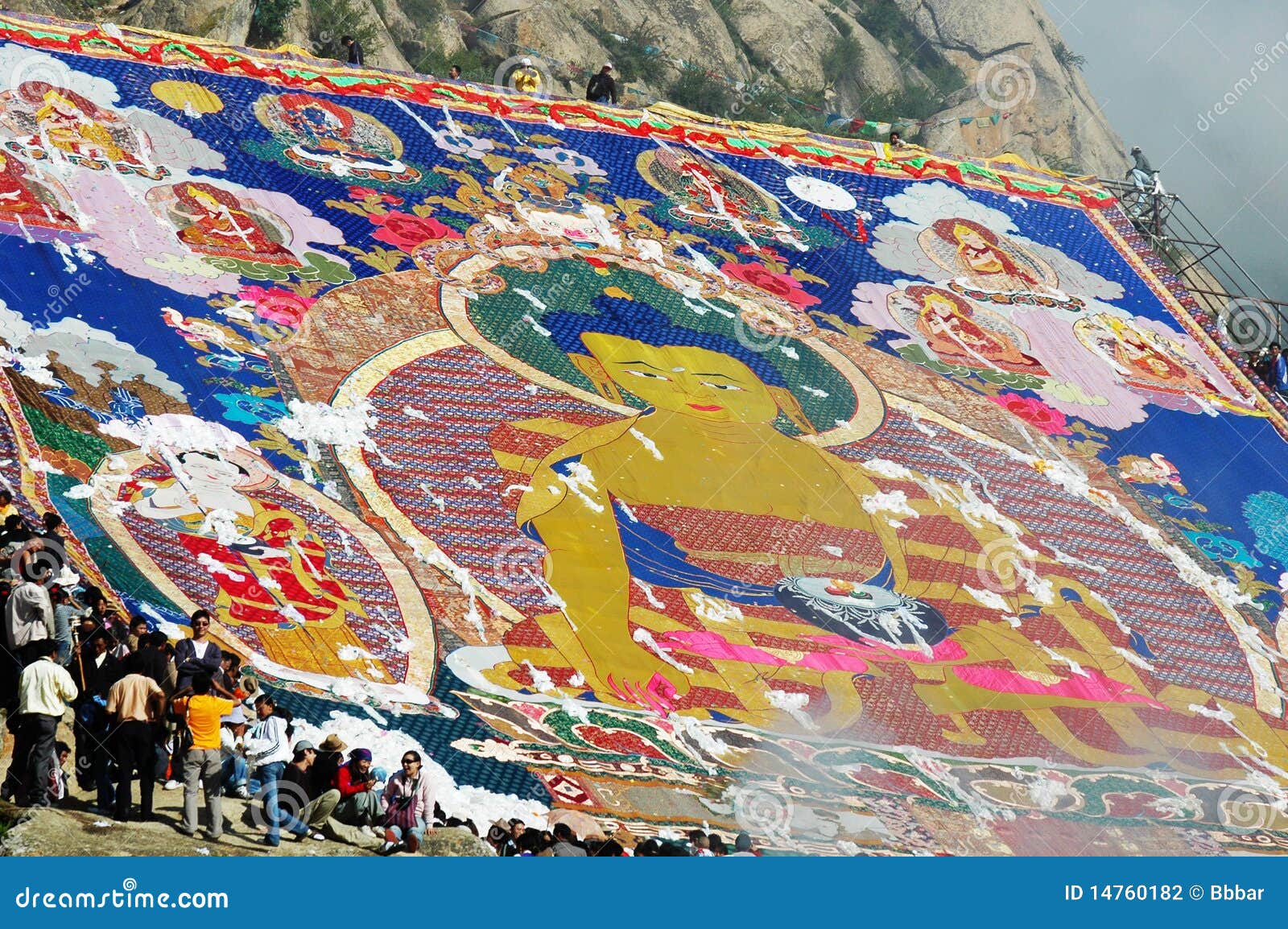 Shoton festival in Tibet editorial photography. Image of religion ...