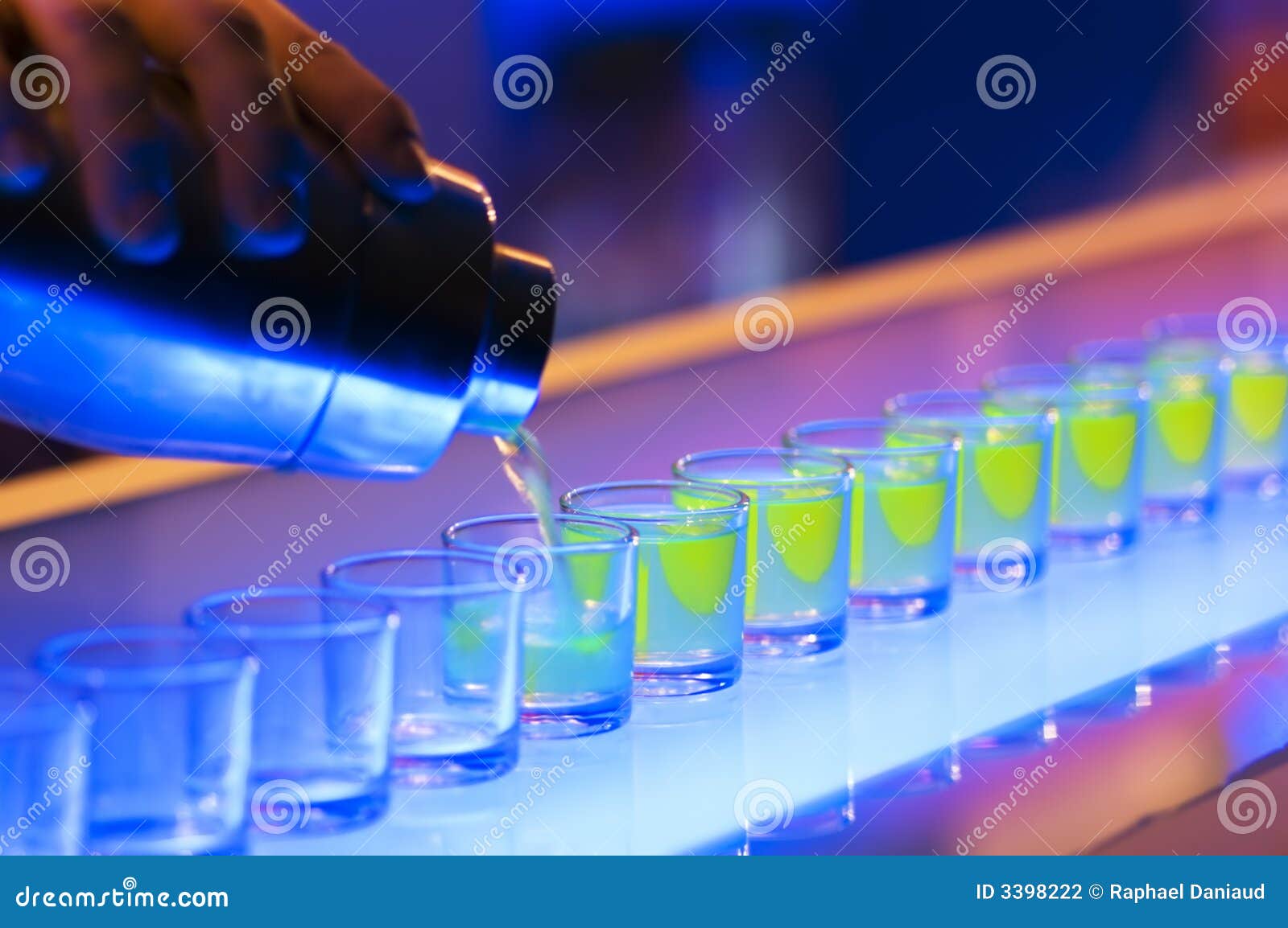 Shots on a bar stock photo. Image of line, pour, pouring - 3398222