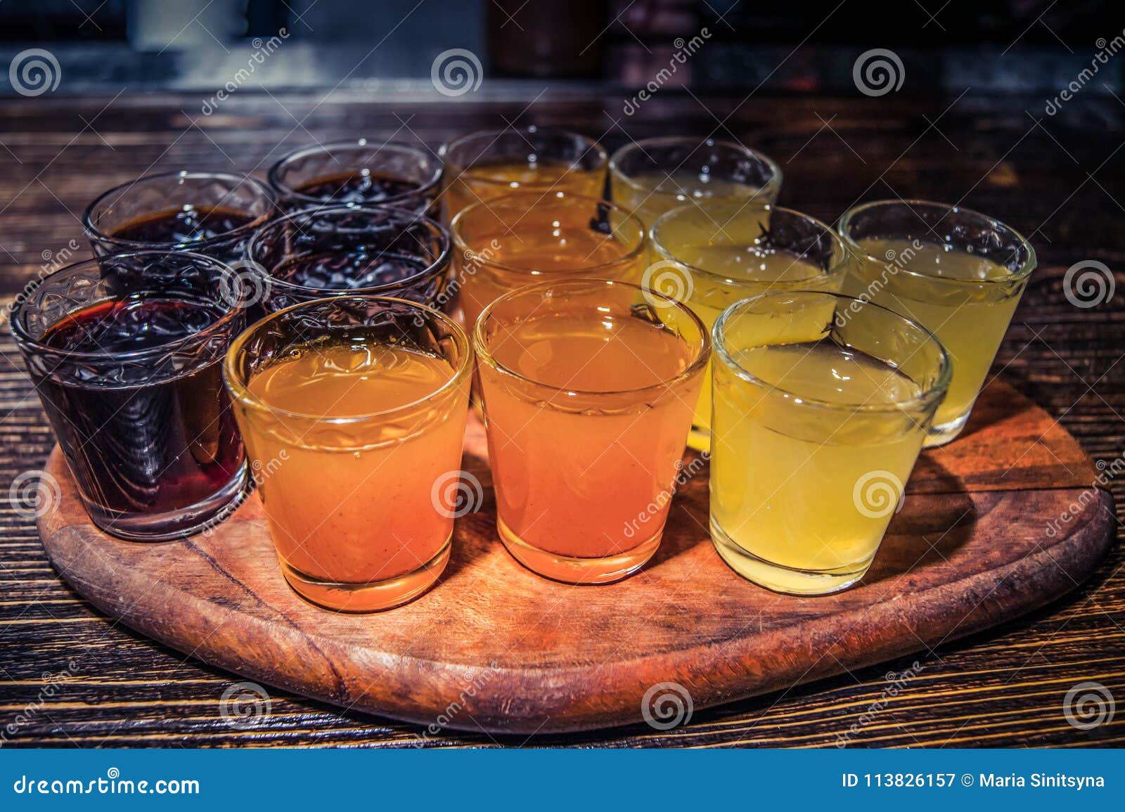 Shots Drink Orange Lemon Cherry Stock Image - Image of cold, closeup ...