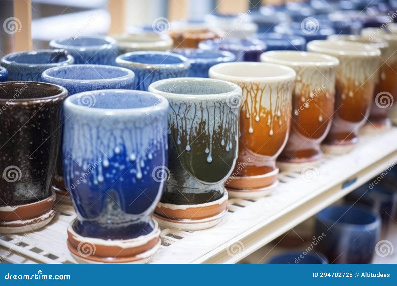 Shots of Glazing Process Showing Liquid Glaze and Brush Stock Image ...