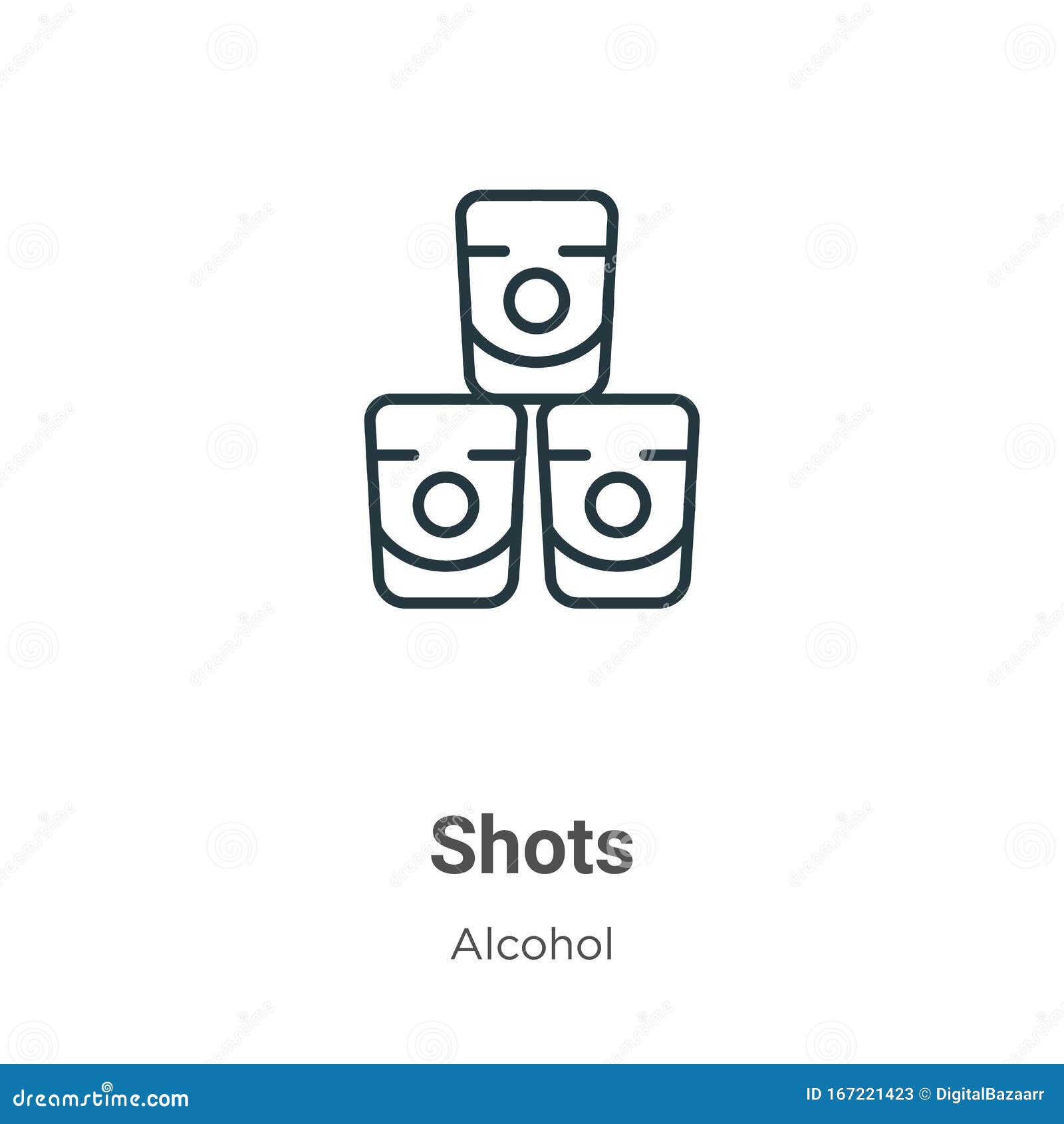Outline Shots Vector Icon. Isolated Black Simple Line Element ...