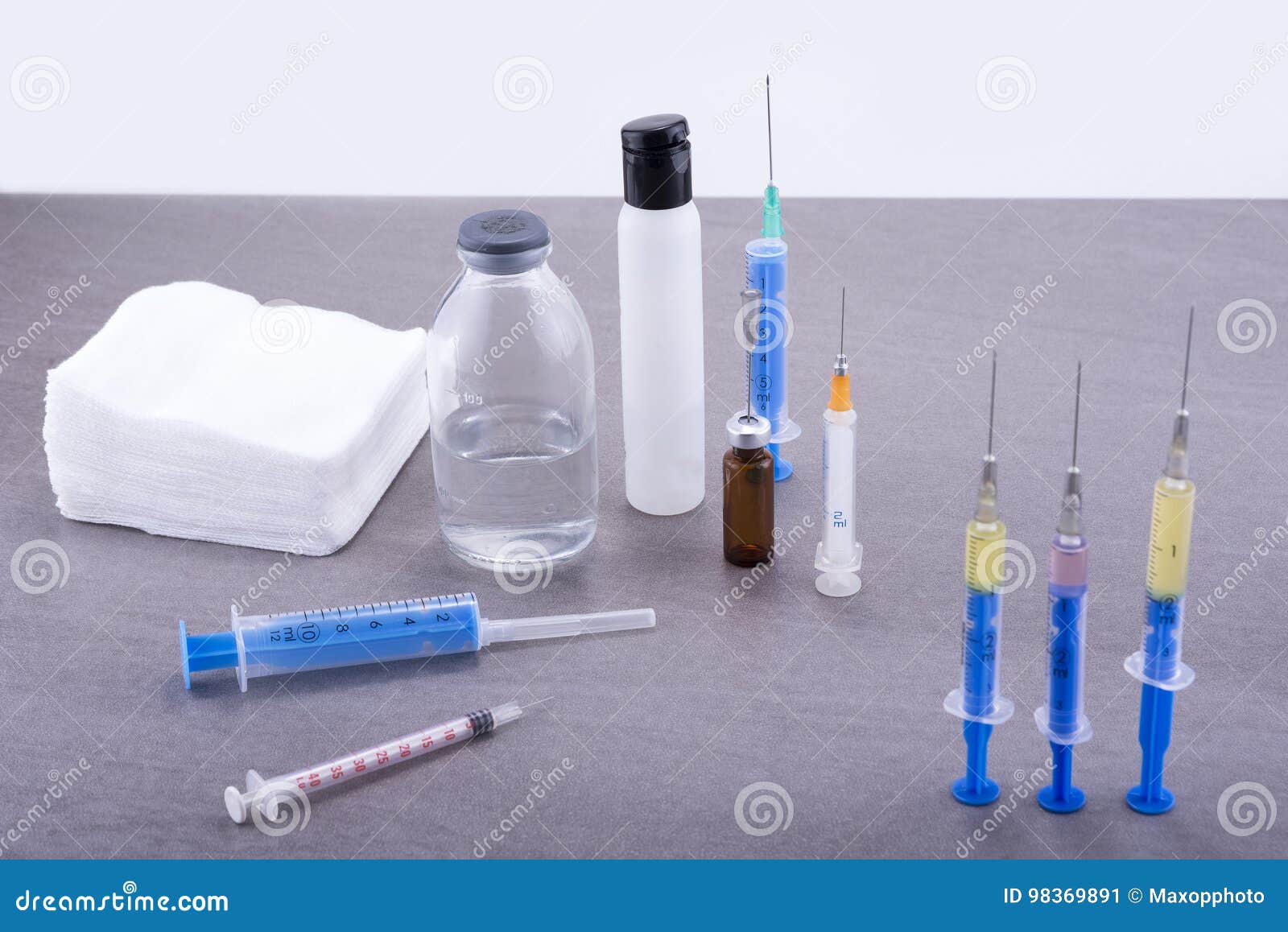 Shots Prepare for the Vaccination in Flu Time. Injection on Tab Stock ...