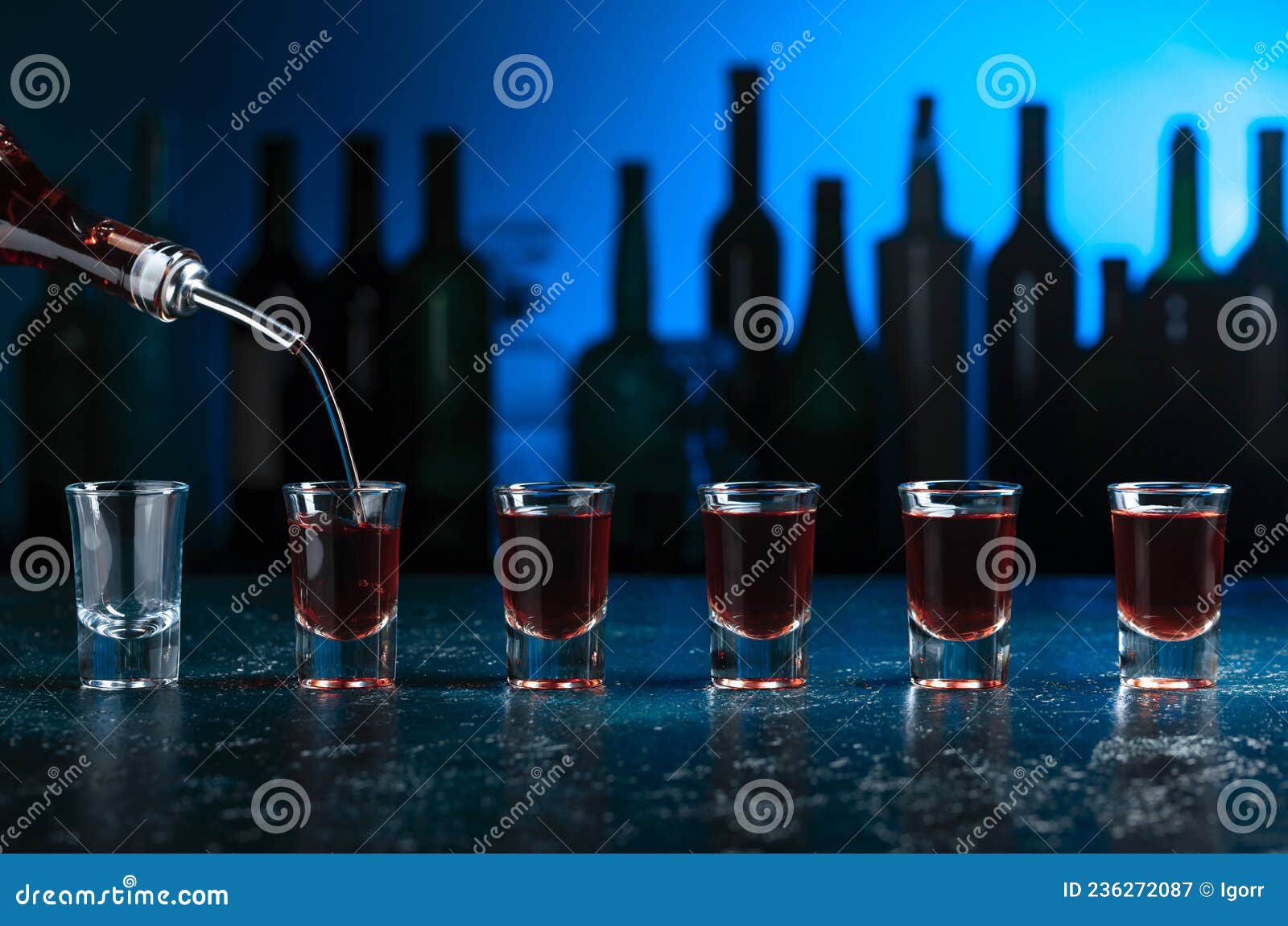 Shots of Strong Alcohol in the Bar Stock Image - Image of glass ...