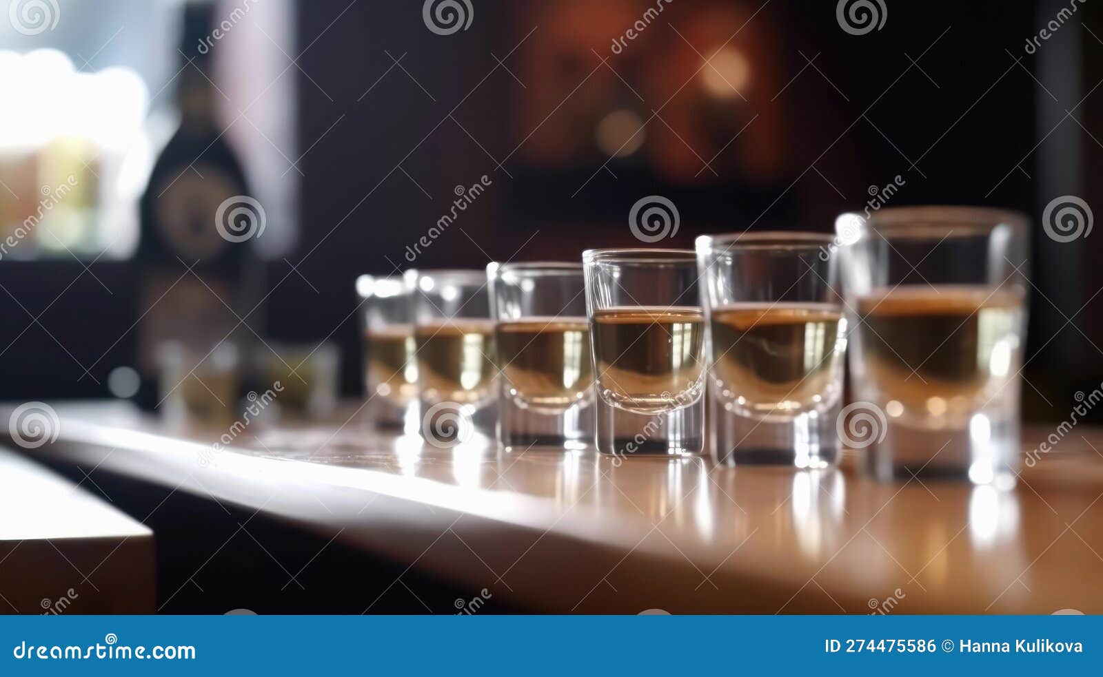 Shots of Tequila on a Table in a Bar. Stock Illustration - Illustration ...