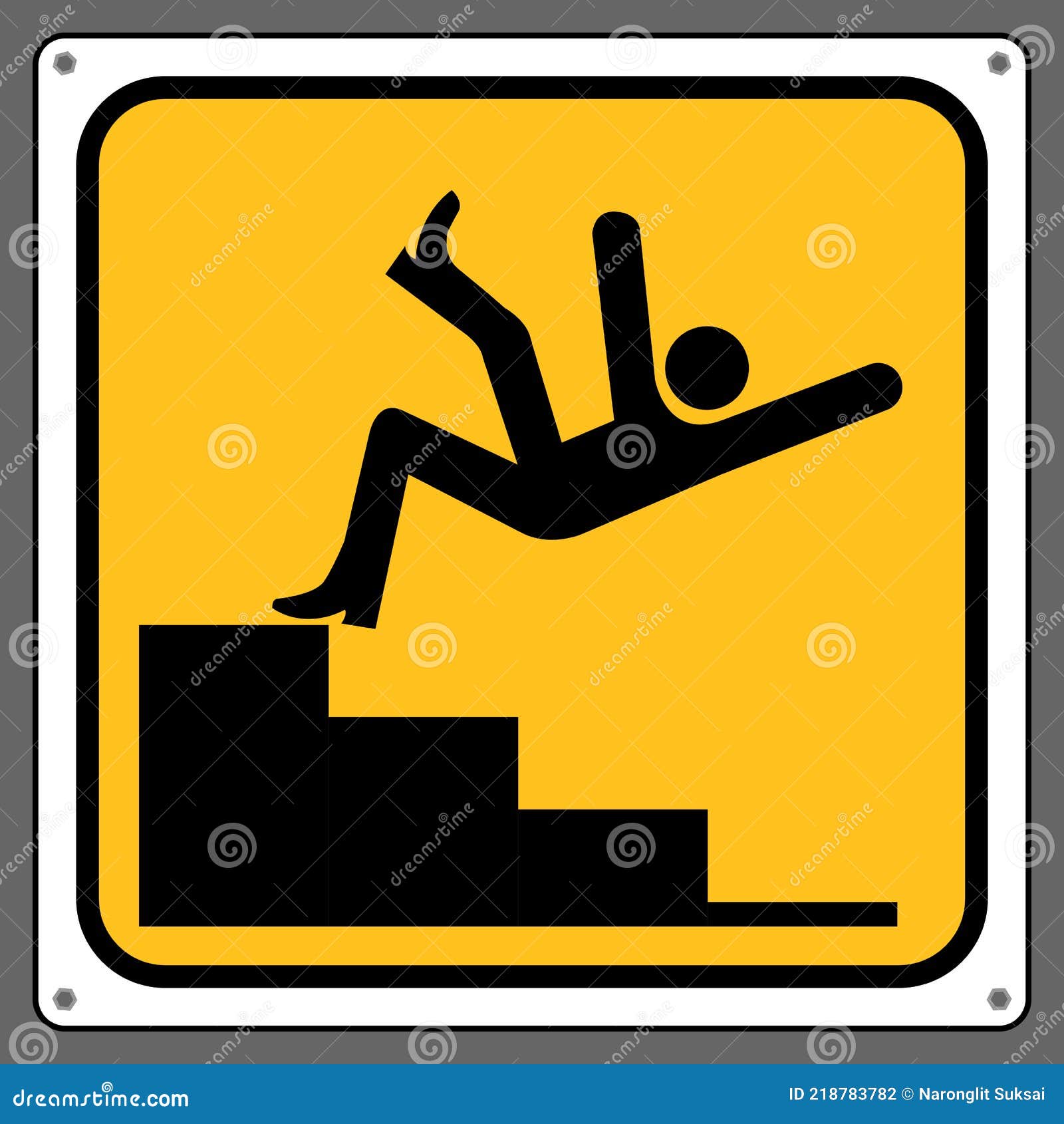 Should Be Careful when Walking Up the Stairs.,Caution Sign Stock Vector ...