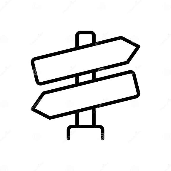 Black Line Icon for Should, Arrow and Billboard Stock Vector ...