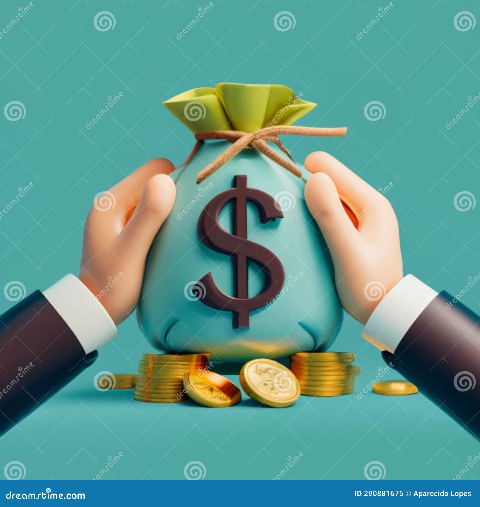 Bag of Money, Generated by Artificial Intelligence Stock Illustration ...
