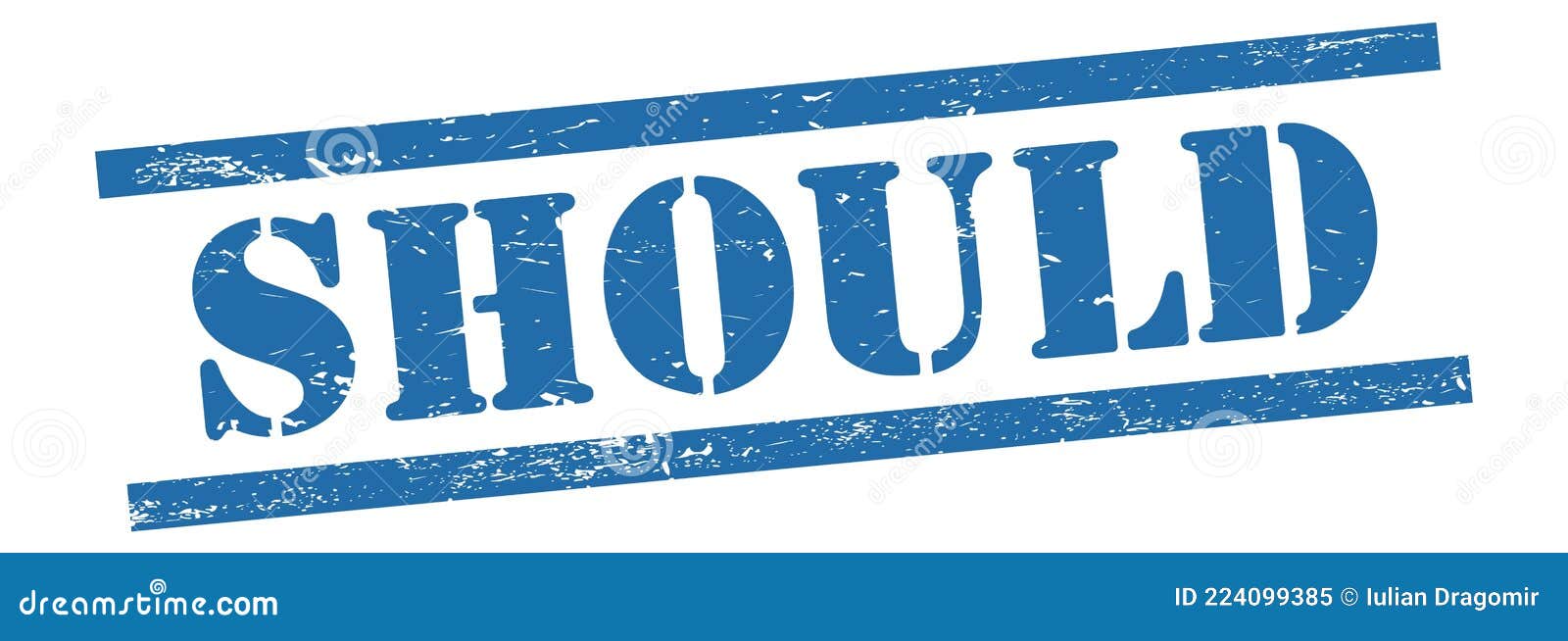 SHOULD Text on Blue Grungy Lines Stamp Stock Illustration ...