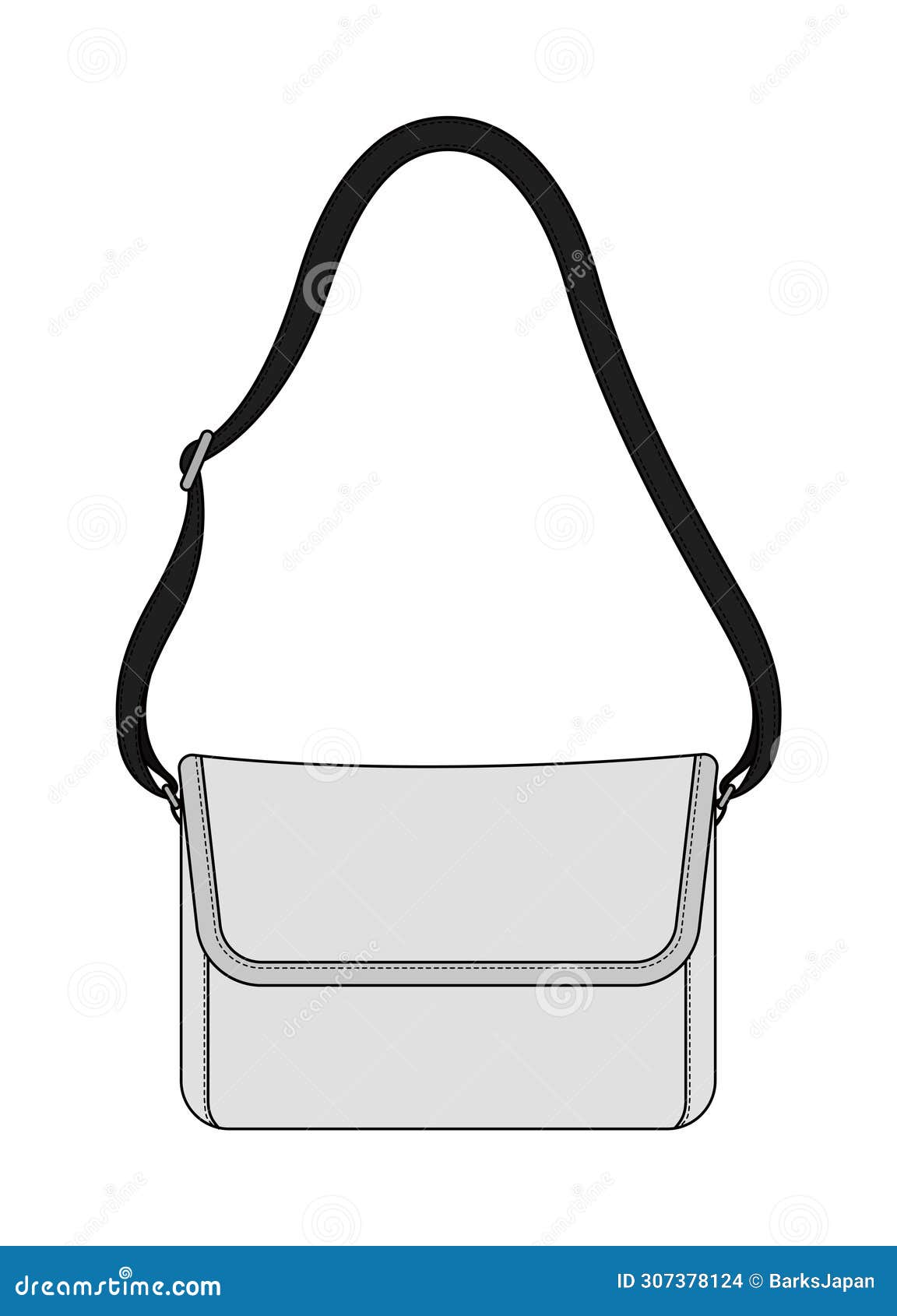 Shoulder Bag Template Illustration Stock Vector - Illustration of purse ...