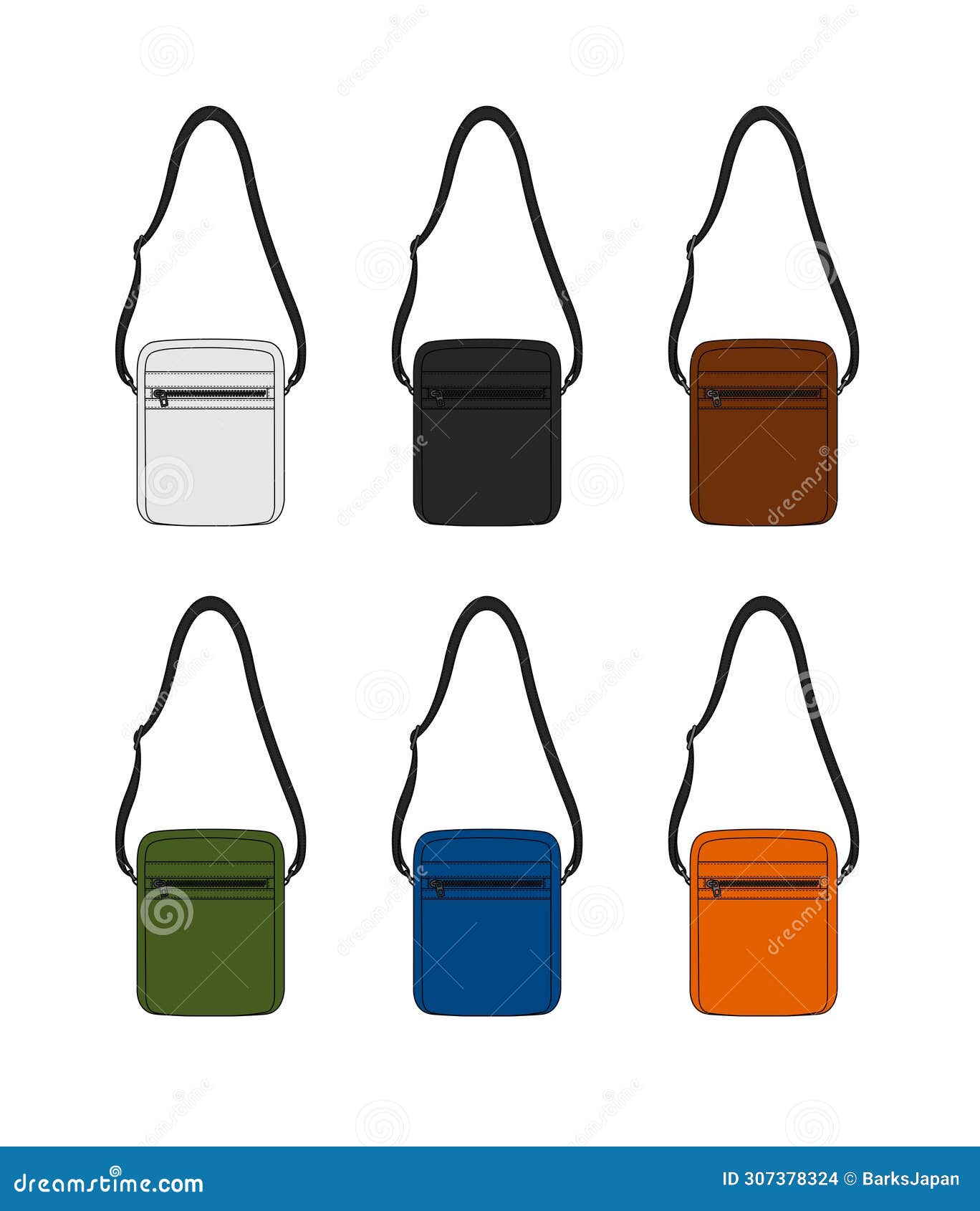 Shoulder Bag Template Illustration Set Stock Vector - Illustration of ...