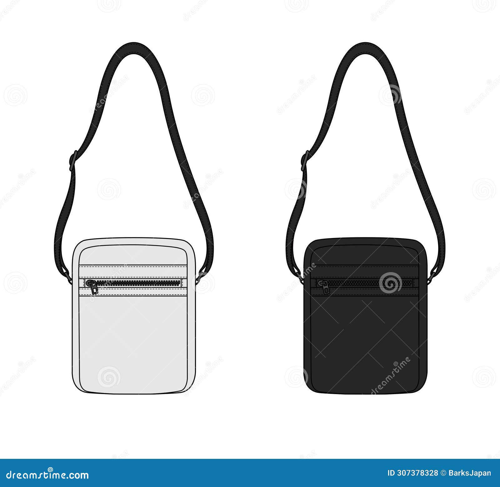 Shoulder Bag Template Illustration Set Stock Vector - Illustration of ...