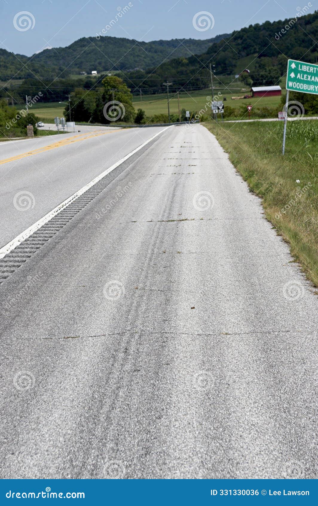 Shoulder of Highwaywith Rumble Strip Stock Photo - Image of long ...