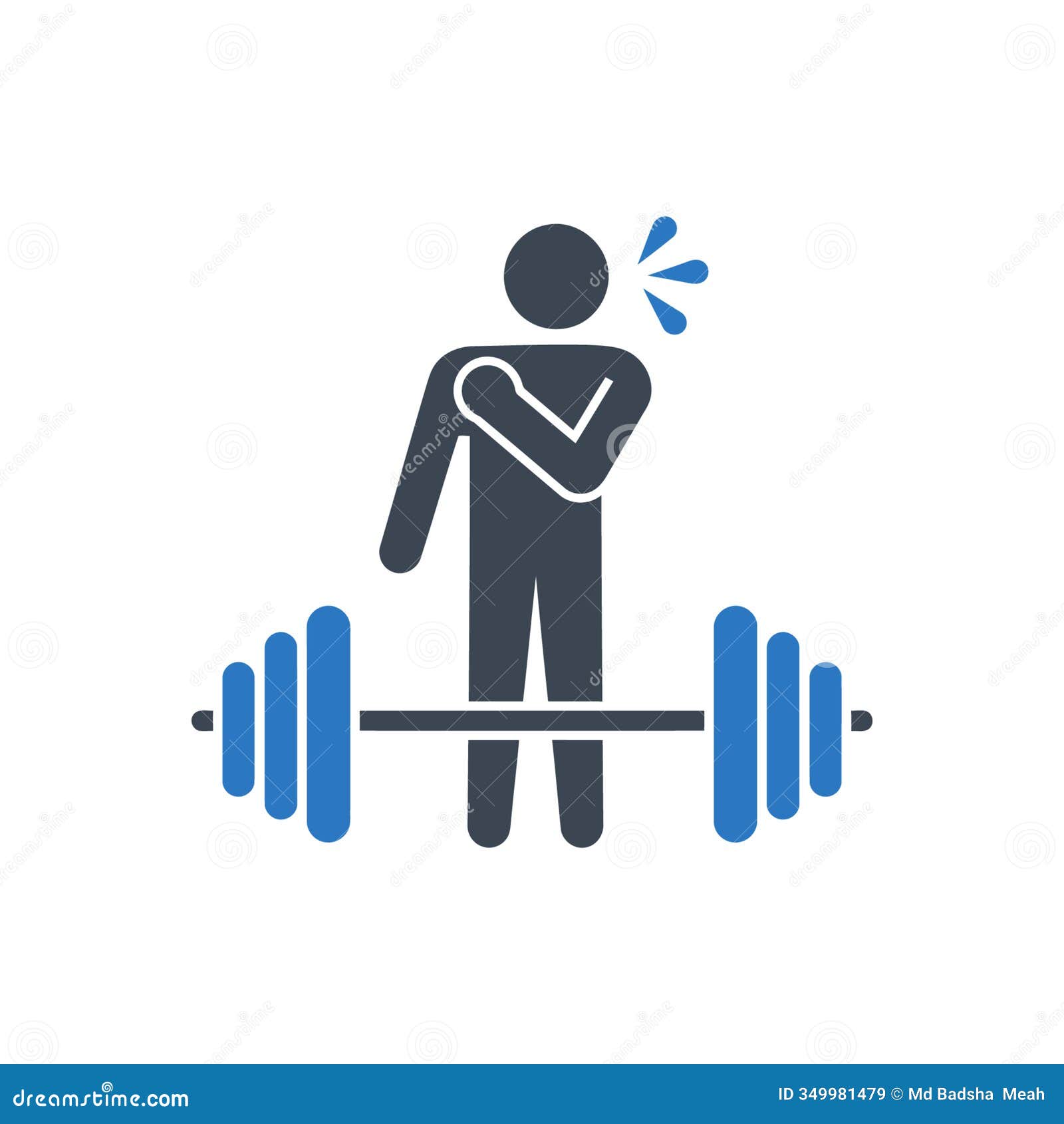 Shoulder Injury Weightlifting Icon Stock Illustration - Illustration of ...