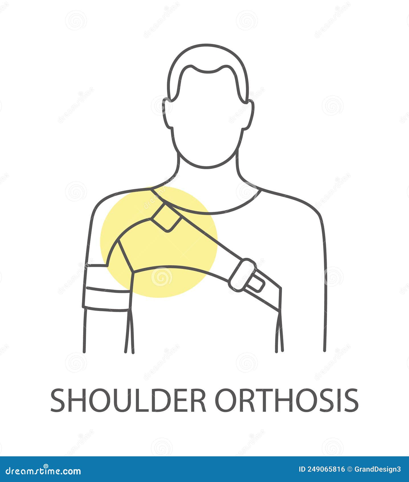 Shoulder Orthosis Icon in Vector, Linear Illustration Stock Vector ...