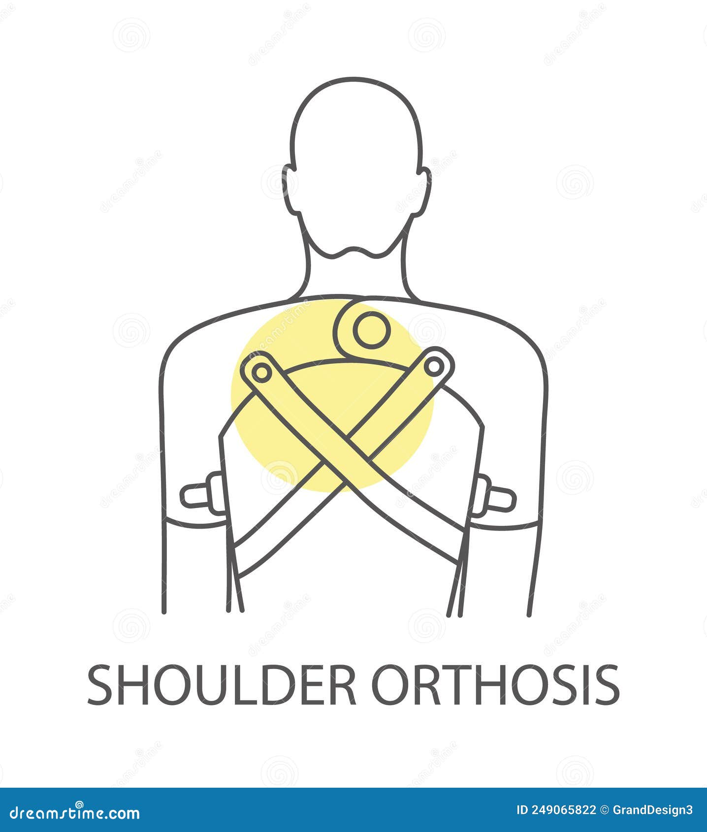 Shoulder Orthosis Icon in Vector, Linear Illustration Stock Vector ...