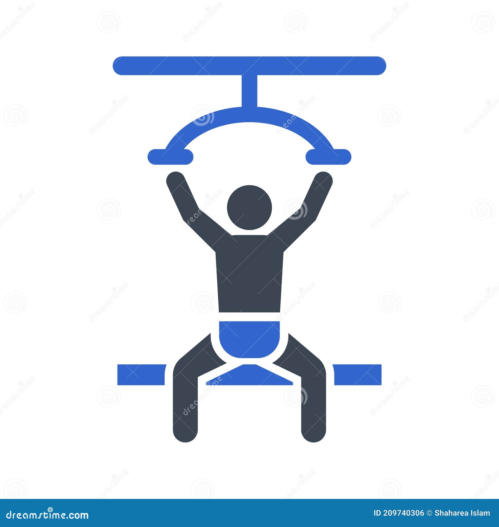 Shoulder Press Exercise Icon Stock Vector - Illustration of fitness ...