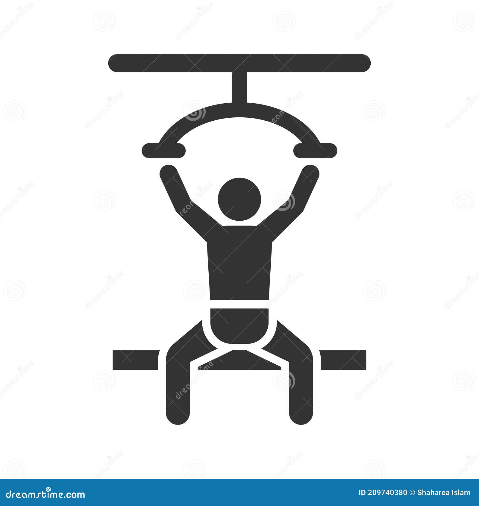 Shoulder Press Exercise Icon Stock Vector - Illustration of fitness ...