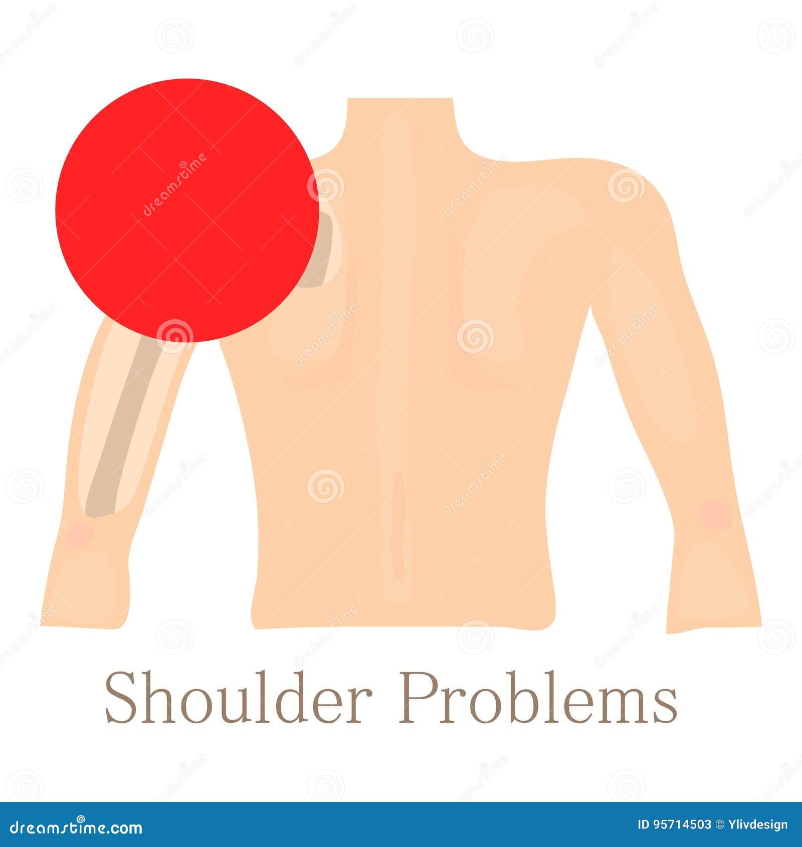 Shoulder Problem Icon, Cartoon Style Stock Vector - Illustration of ...