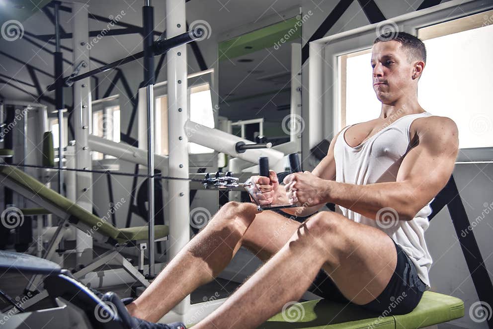 Shoulder Pull Down Exercise Stock Image - Image of arms, excersise ...