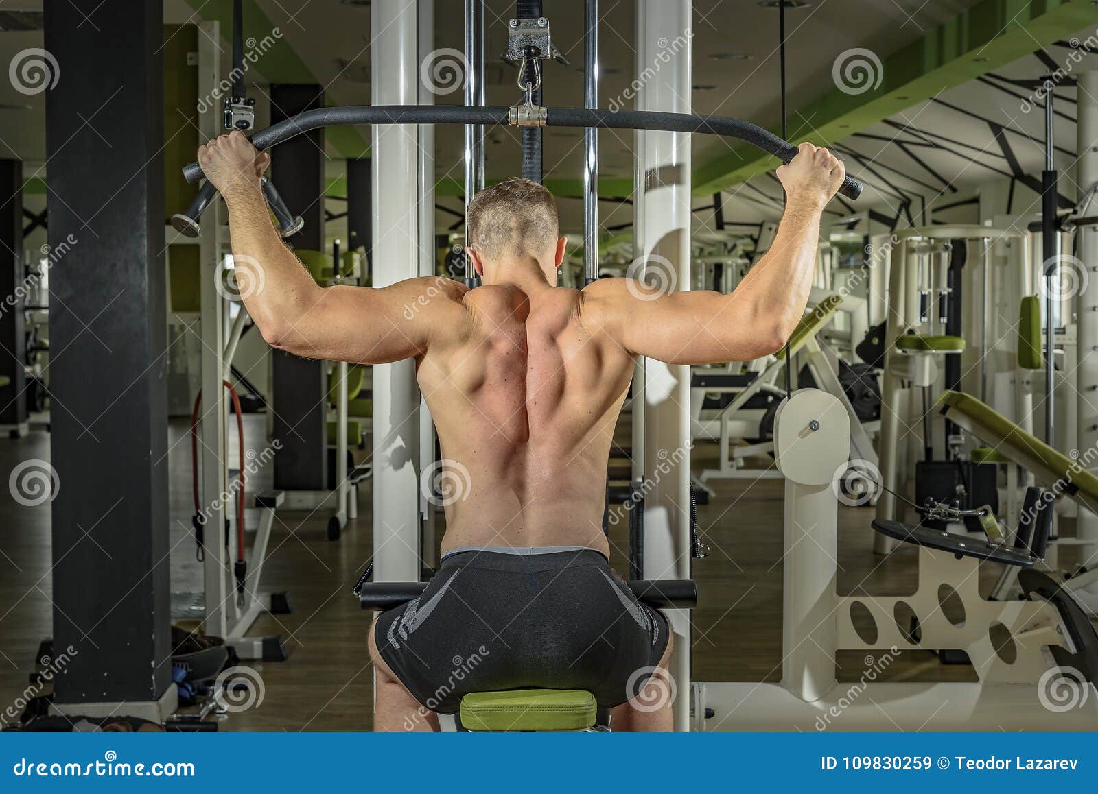 Shoulder Pull Down Exercise Stock Image - Image of bodybuilder, chest ...