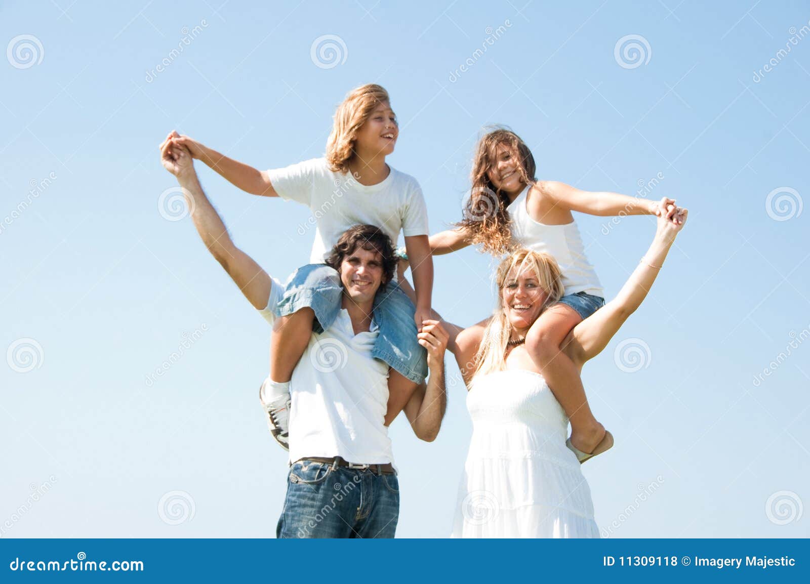 Shoulder ride stock photo. Image of parents, cute, kids - 11309118