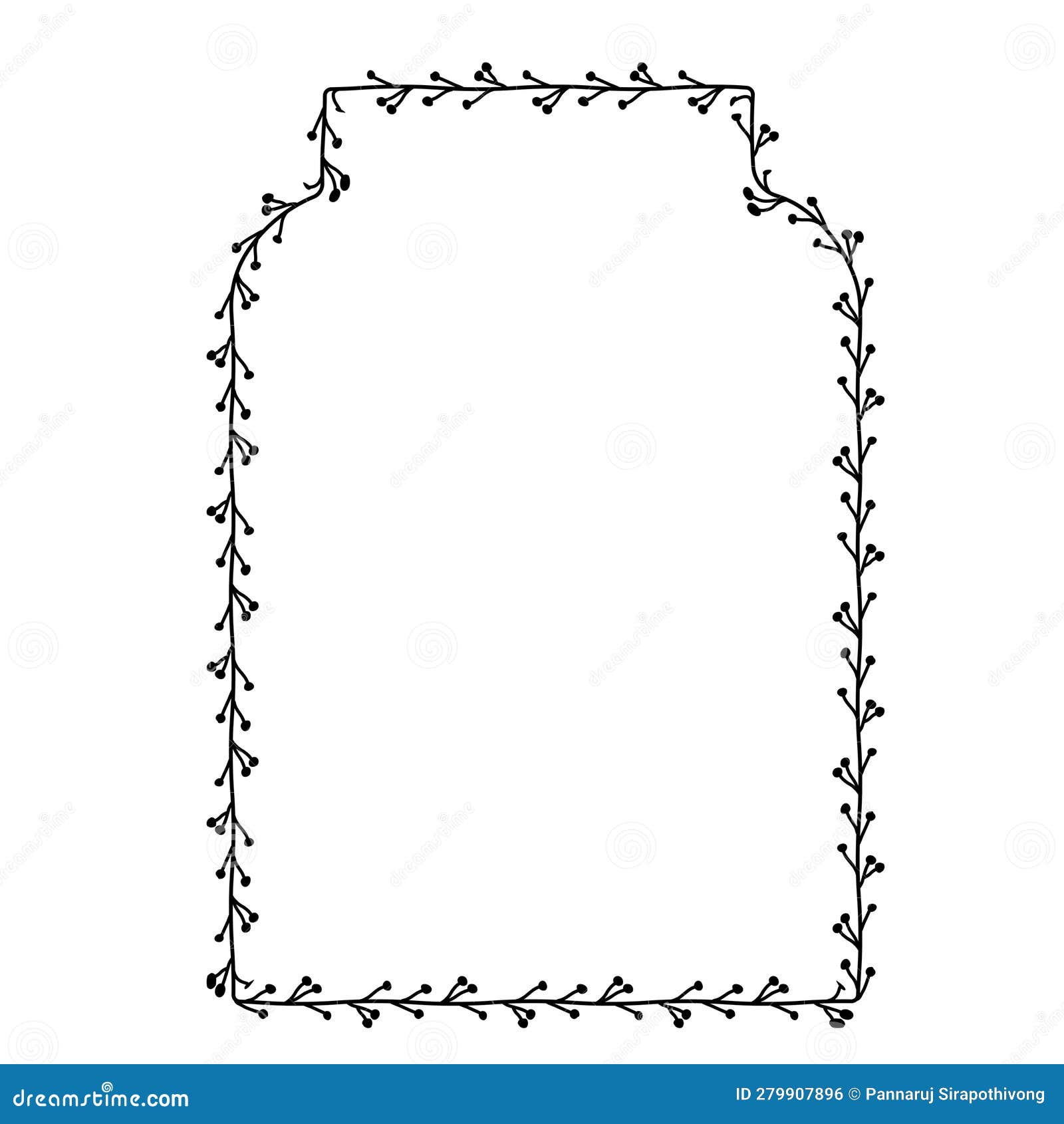 Shouldered Arch Leaf Rectangular Frame Architectural Window Door Ornate ...