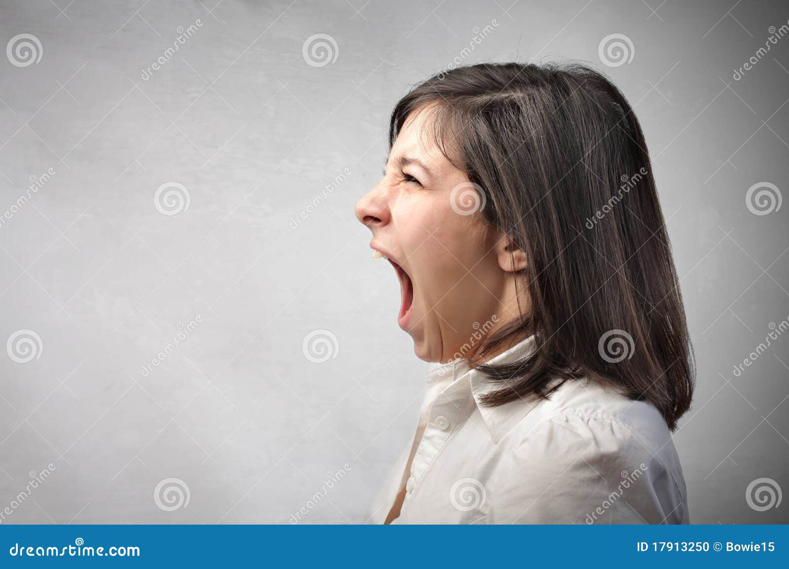 Shout stock photo. Image of scare, fear, teenager, brunette - 17913250