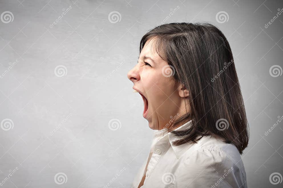 Shout stock photo. Image of scare, fear, teenager, brunette - 17913250