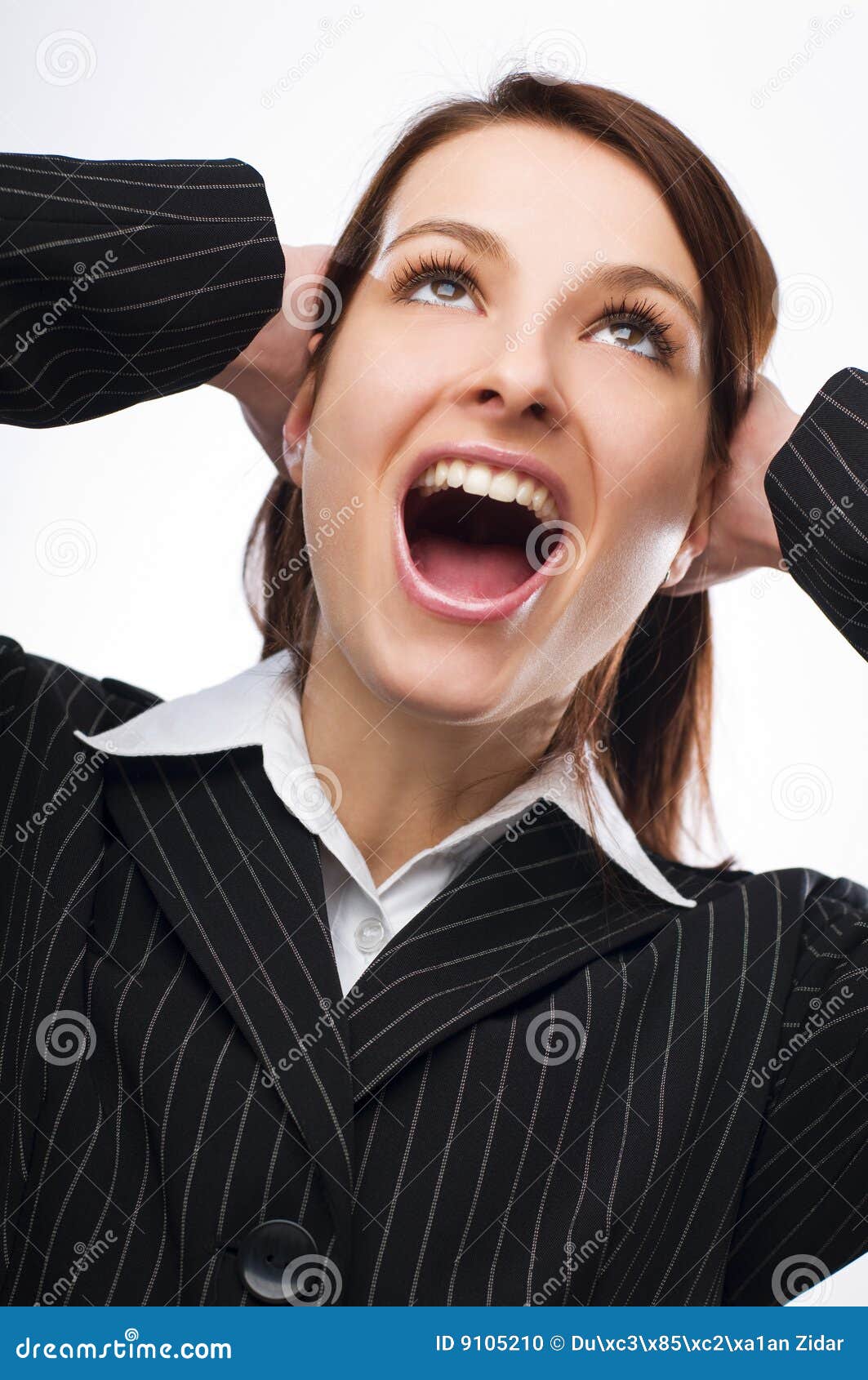 Shout stock photo. Image of pretty, makeup, girl, blue - 9105210