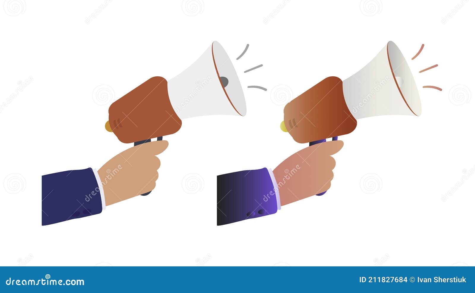 Shout in the Hand. Hand of a Businessman in a Jacket Stock Vector ...